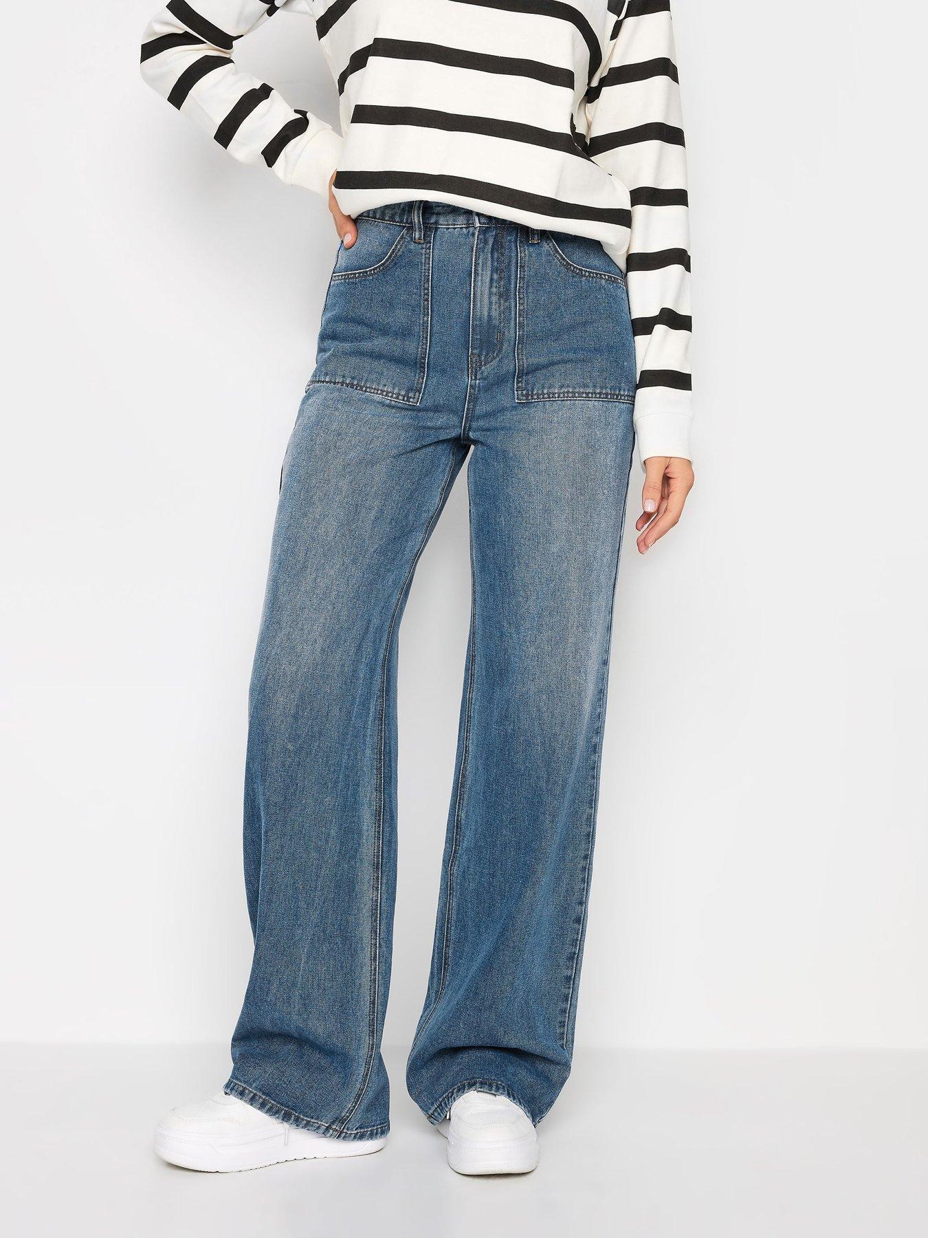 Long Tall Sally Mid Blue Wide Leg Jean | Littlewoods