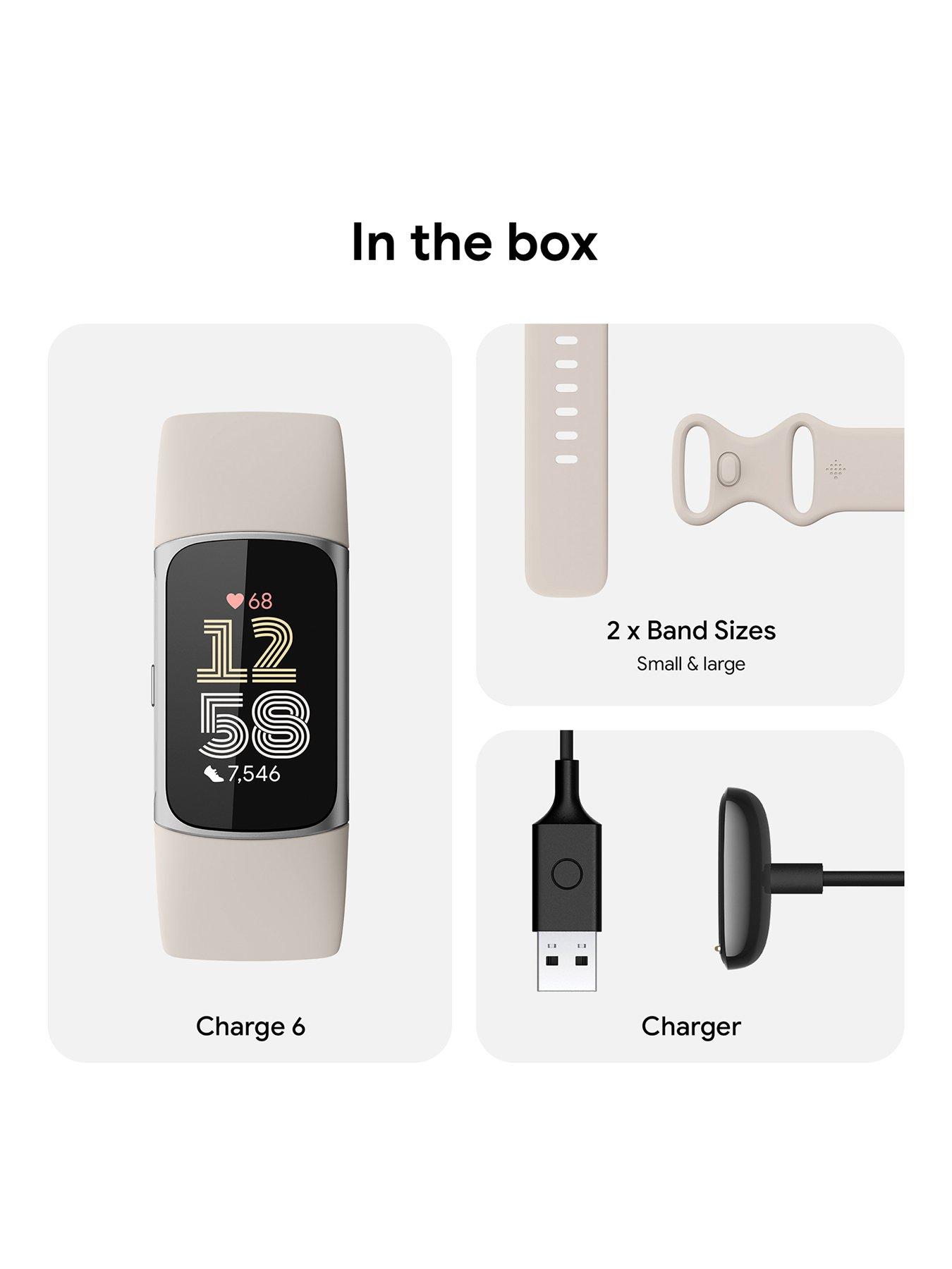 Fitbit Charge 6 - Porcelain Band / Silver Aluminum Case | Littlewoods