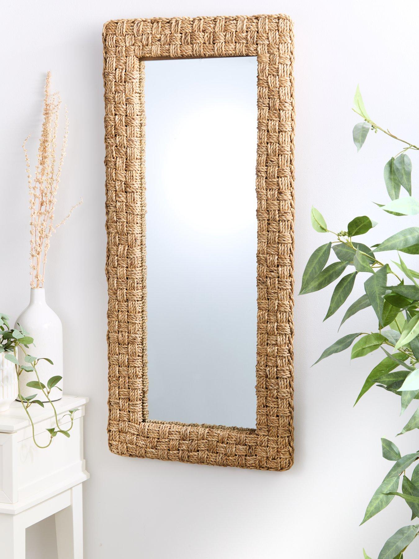 Very Home Rectangle Woven Mirror 100x45cm | Littlewoods