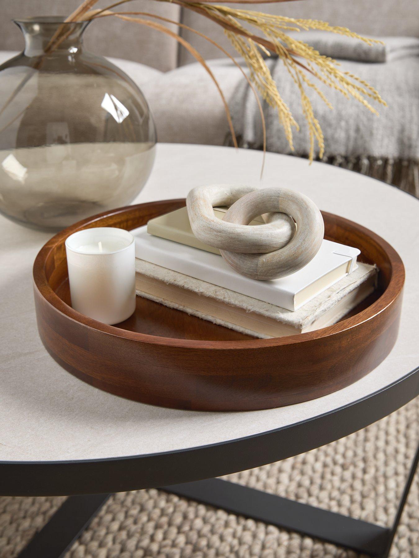 Michelle Keegan Home Round Walnut Tray | Littlewoods