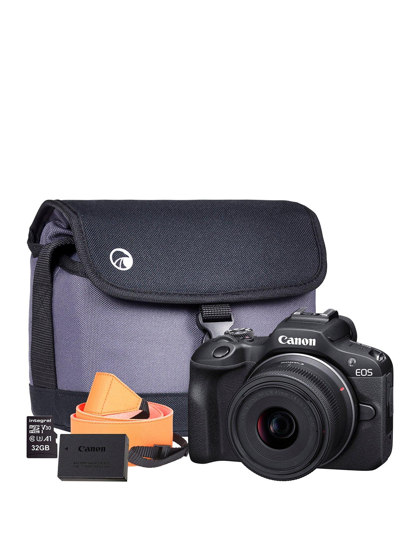 Canon EOS R100 APS-C Camera Kit inc RF-S 18-45mm Lens, 32GB SD Card ...