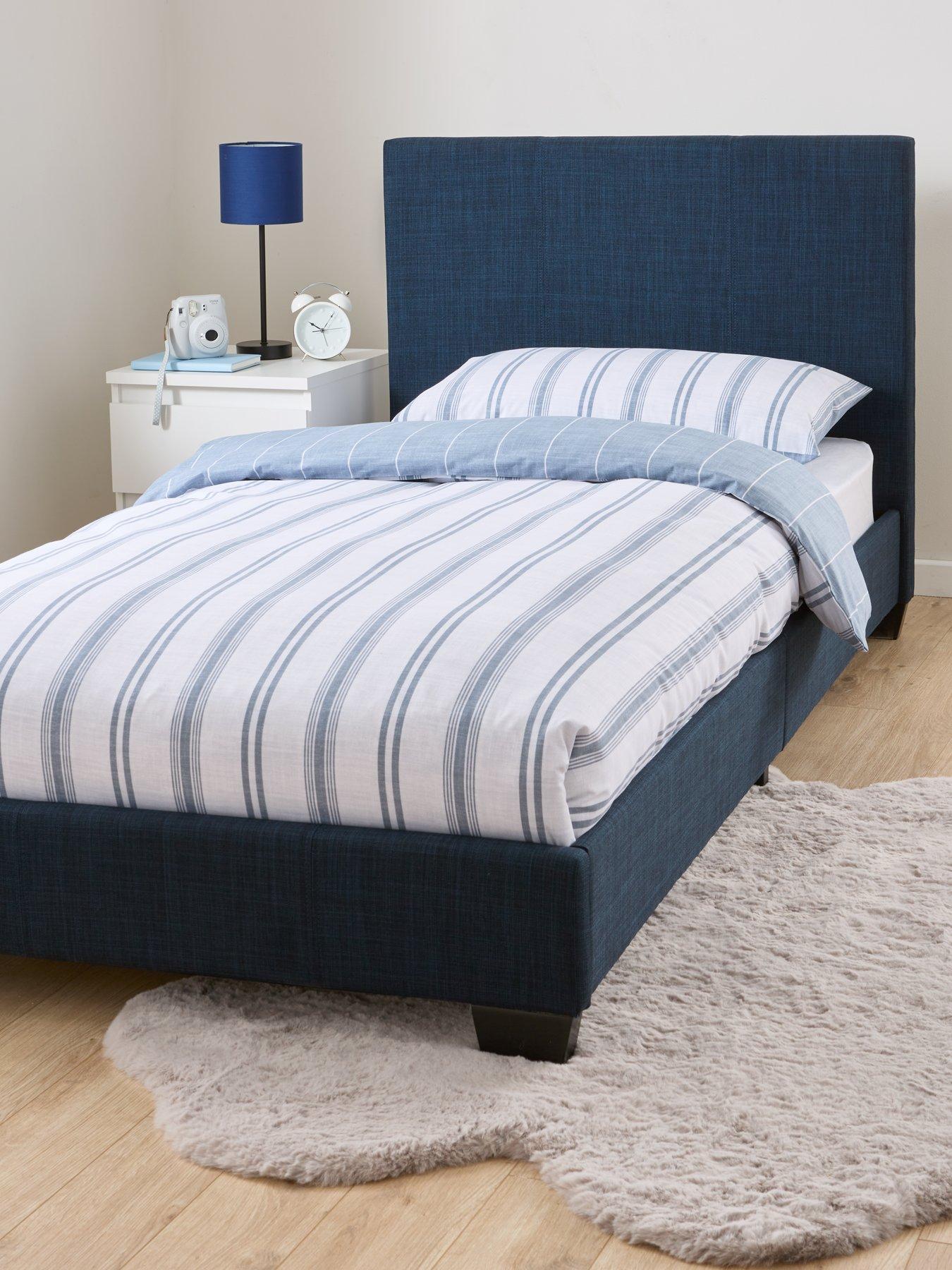 Very Home Riley Fabric Single Bed Frame with Mattress Options (Buy ...