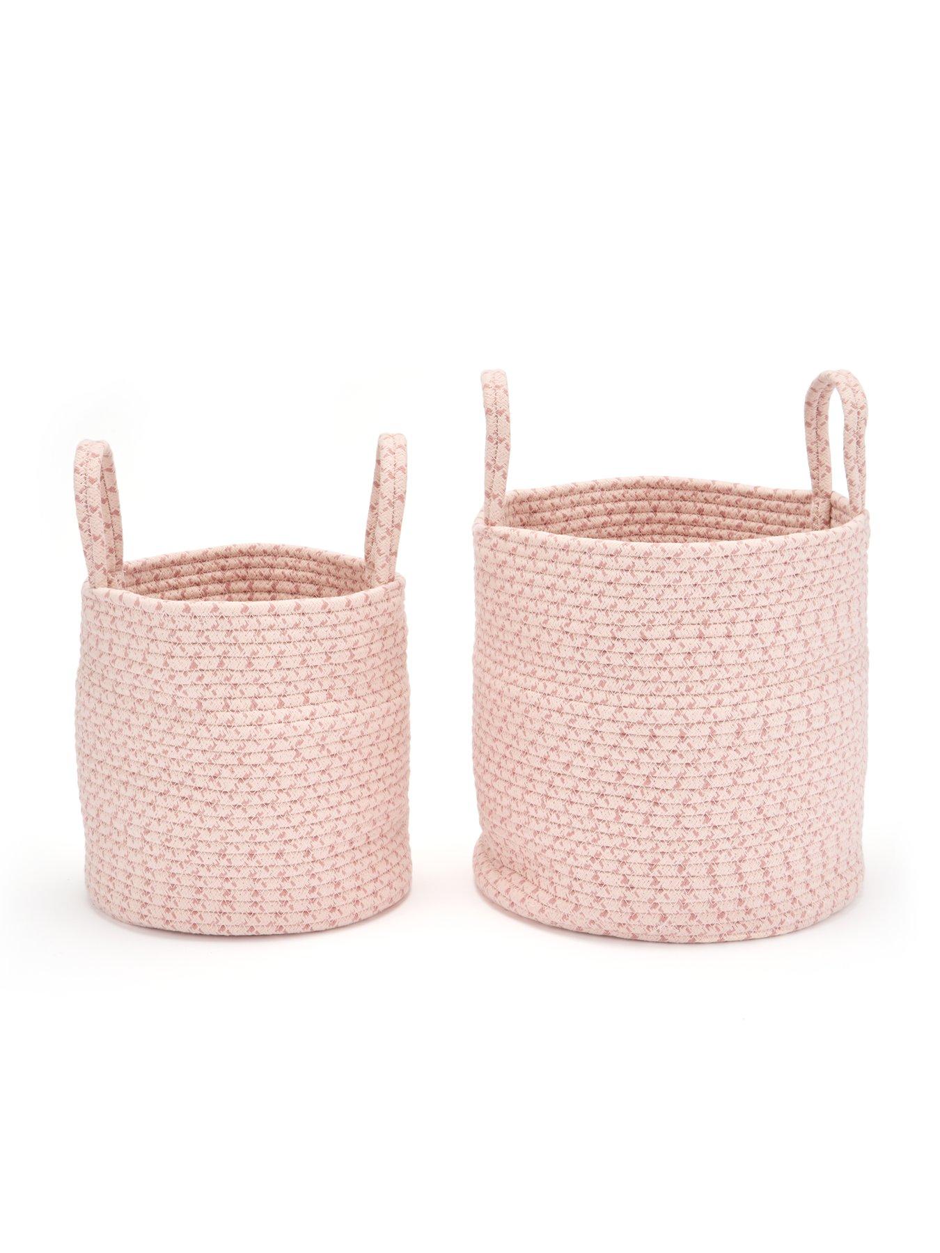 The Very Collection Set of 2 Cotton Rope Storage Baskets in Pink ...
