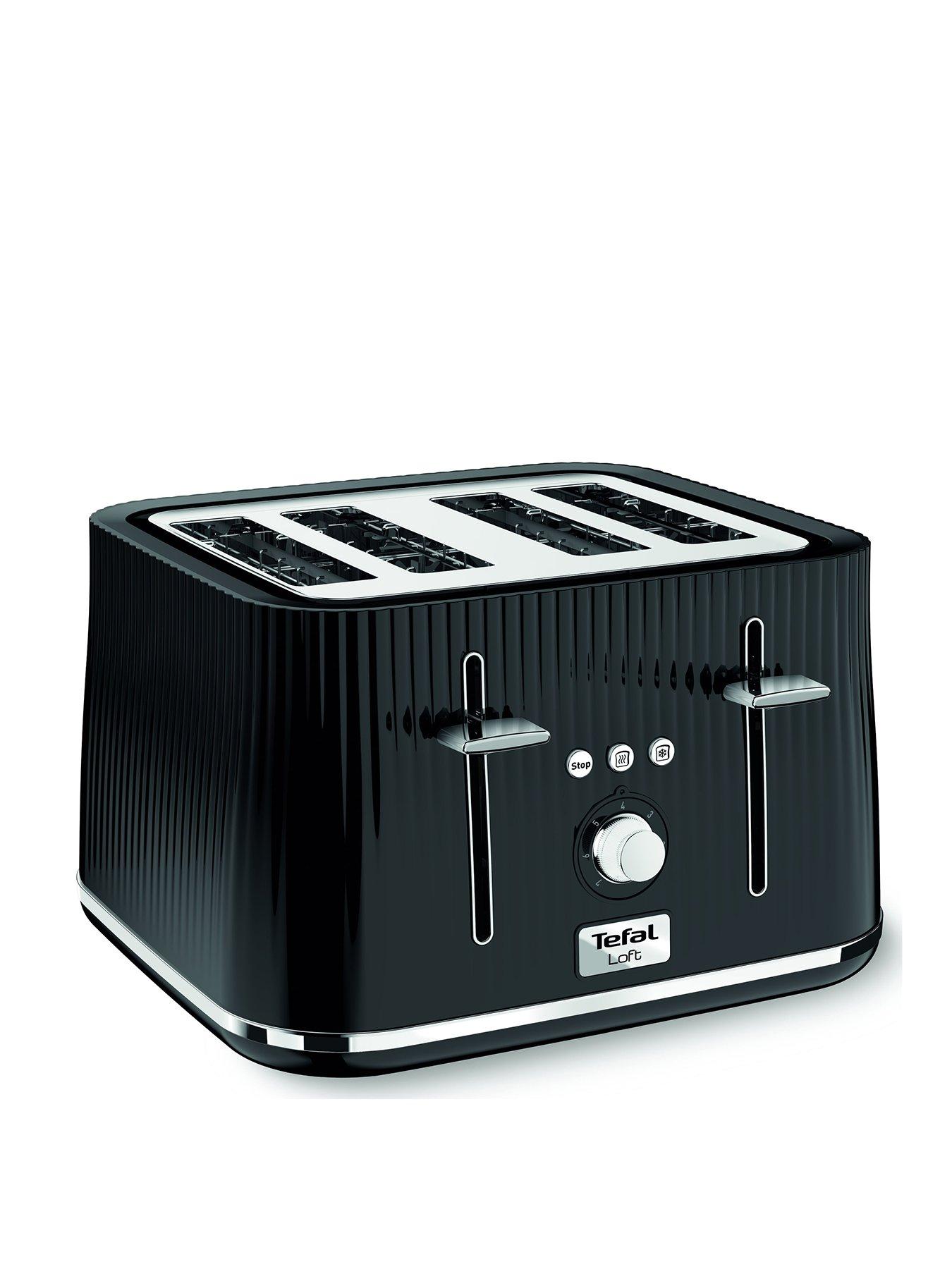 Tefal Loft 4 Slice Toaster, Black, TT760840 | Littlewoods