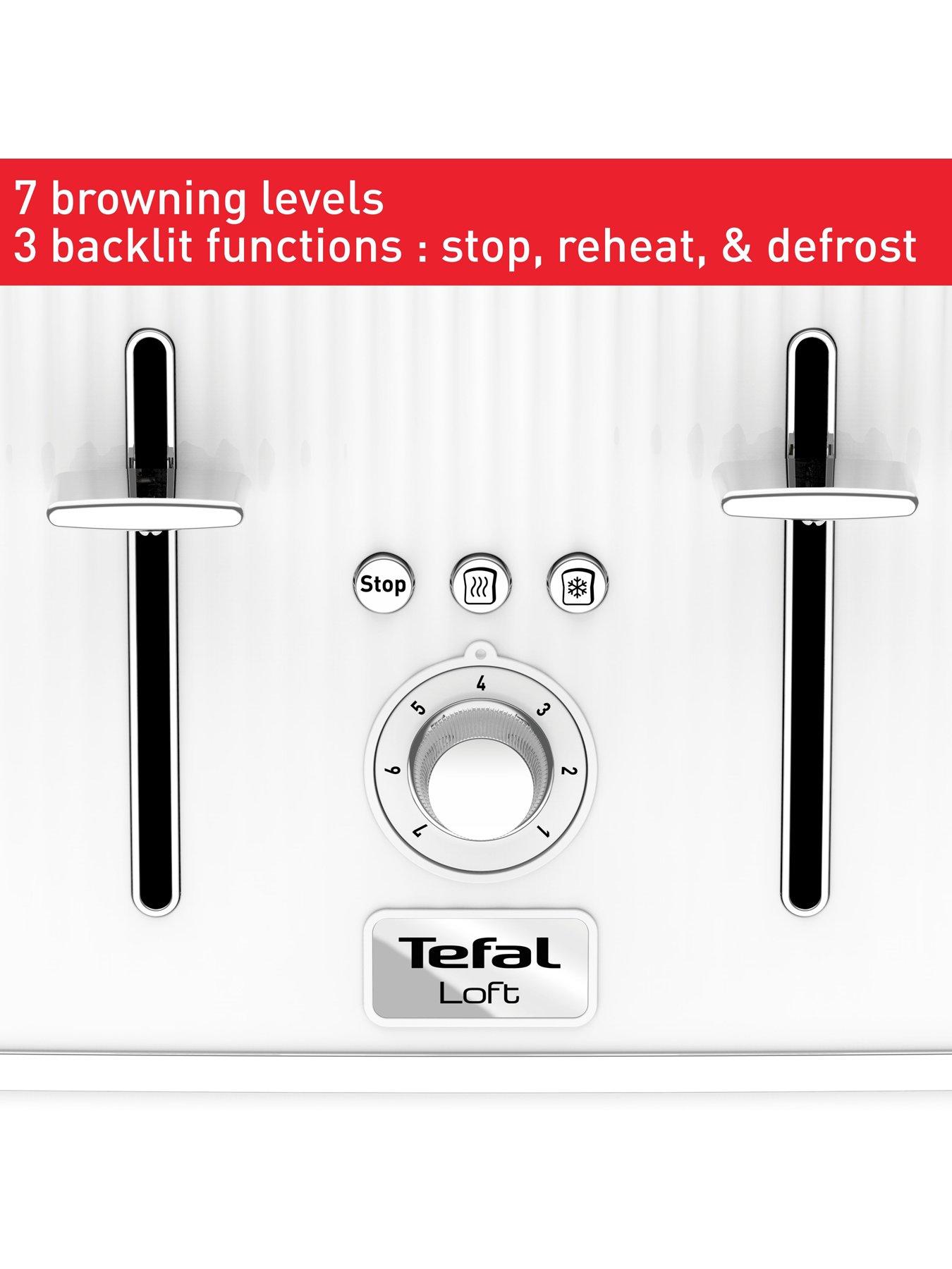 Tefal Loft 4-Slice Toaster TT760140 - White | Littlewoods