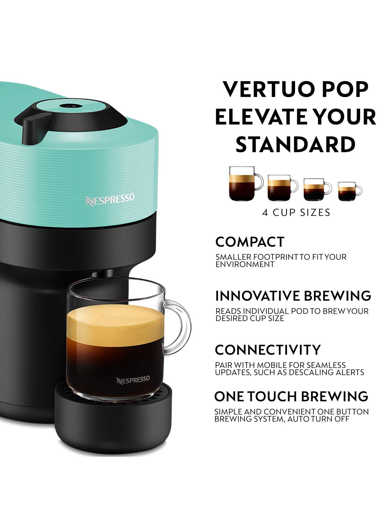 Nespresso Vertuo Pop Coffee Machine by Krups - Mint, XN920440 | Littlewoods