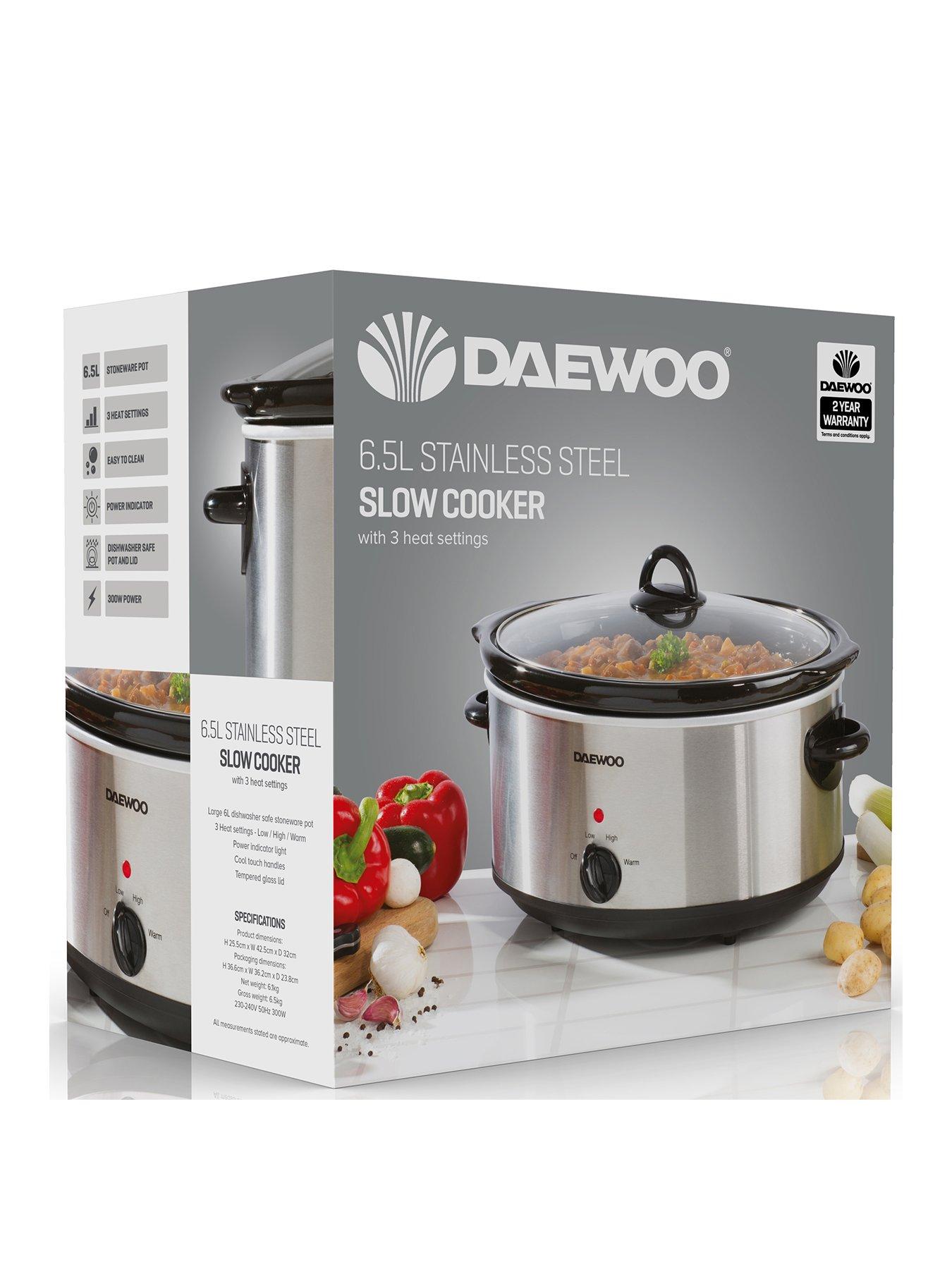 Daewoo 6.5L Slow Cooker Stainless Steel | Littlewoods