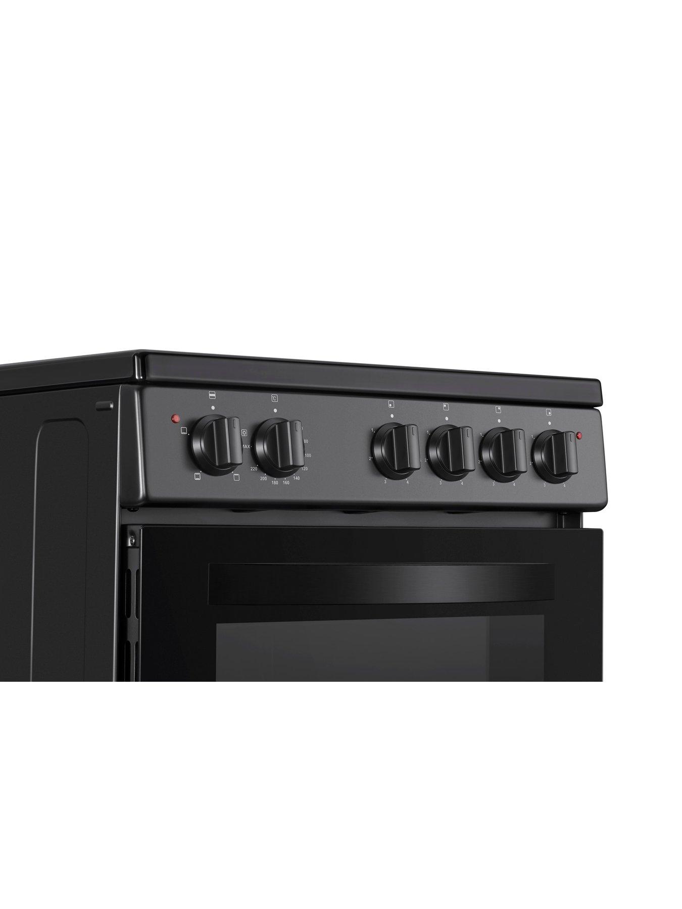 Swan SX16710B 50cm Wide Electric Cooker with Solid Plate Hob - Black ...