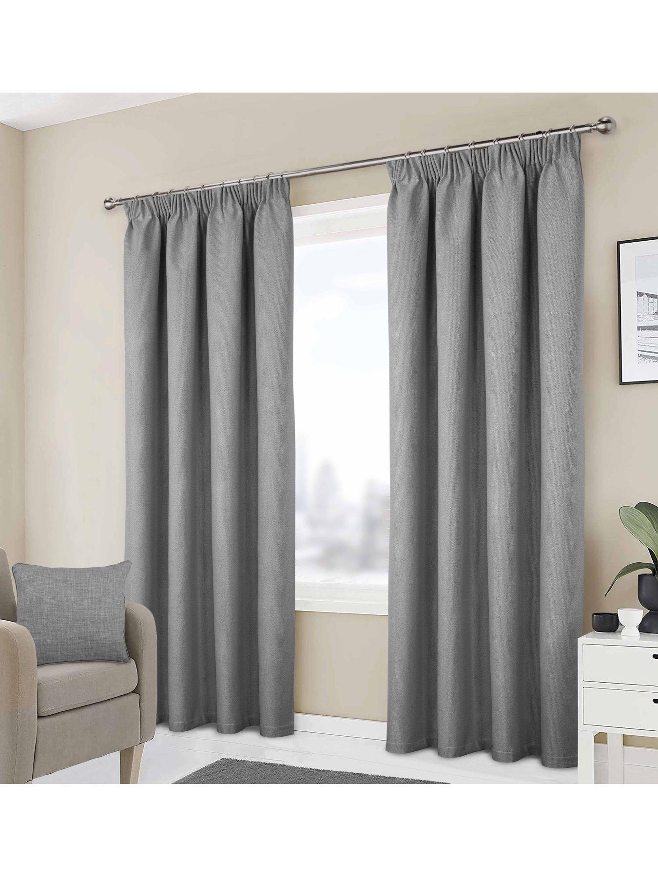 Curtains | 117x229 cm | Ready Made Curtains | Grey | Curtains & Blinds ...