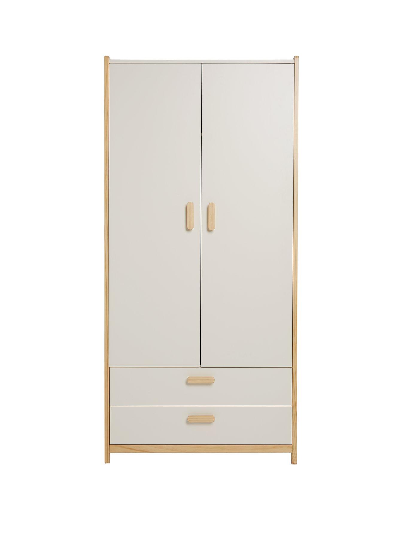 Very Home Pixie Solid Pine 2 Door Wardrobe - White - FSC® Certified ...