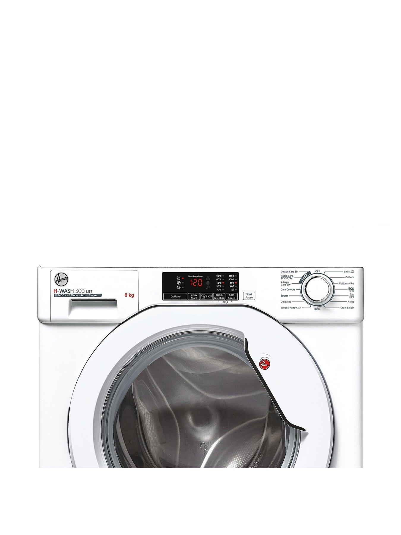 Hoover H-WASH 300 LITE HBWS 48D1W4-80 Integrated 8 kg 1400 Spin Washing ...