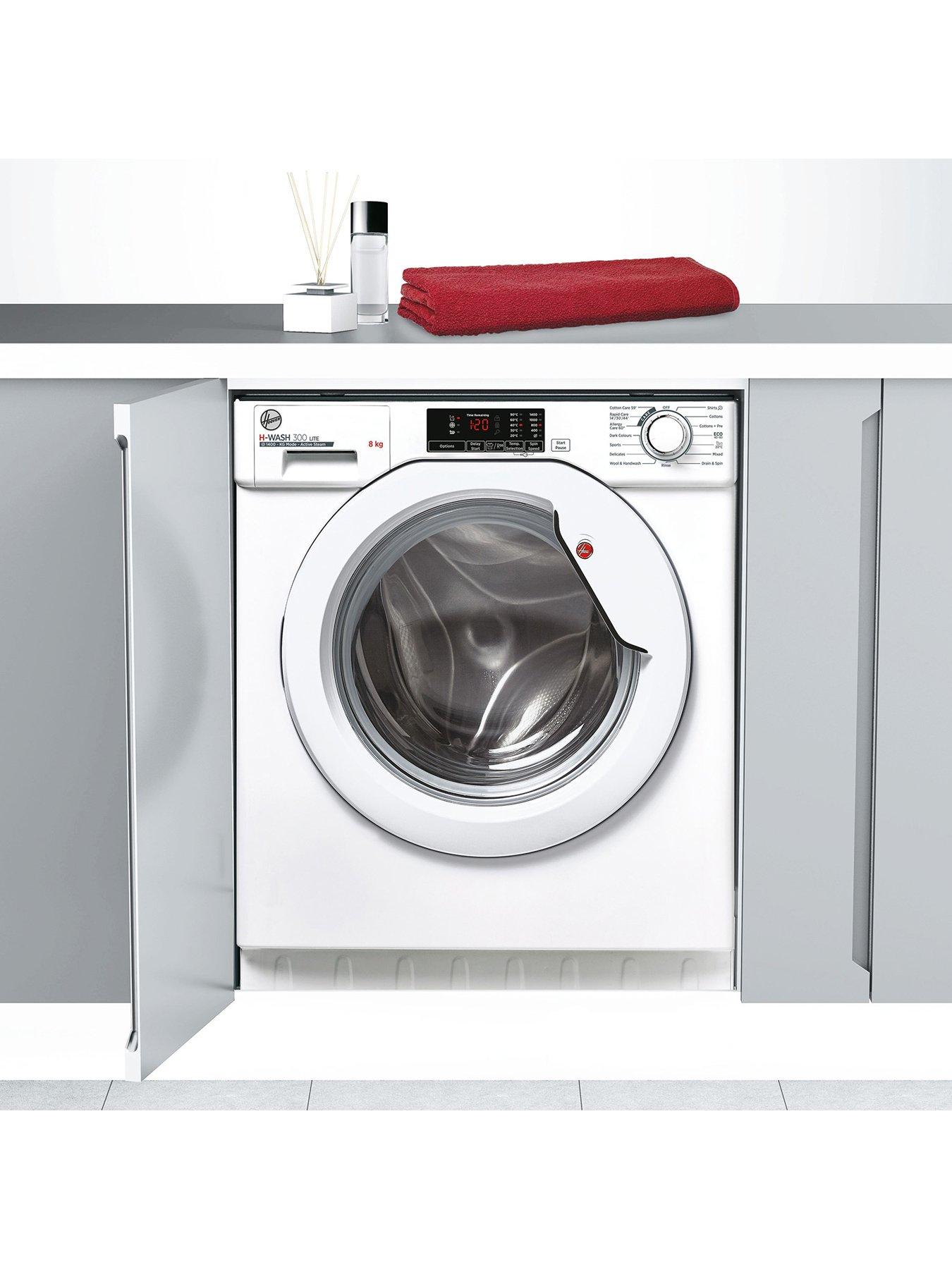 Hoover H-WASH 300 LITE HBWS 48D1W4-80 Integrated 8 kg 1400 Spin Washing ...