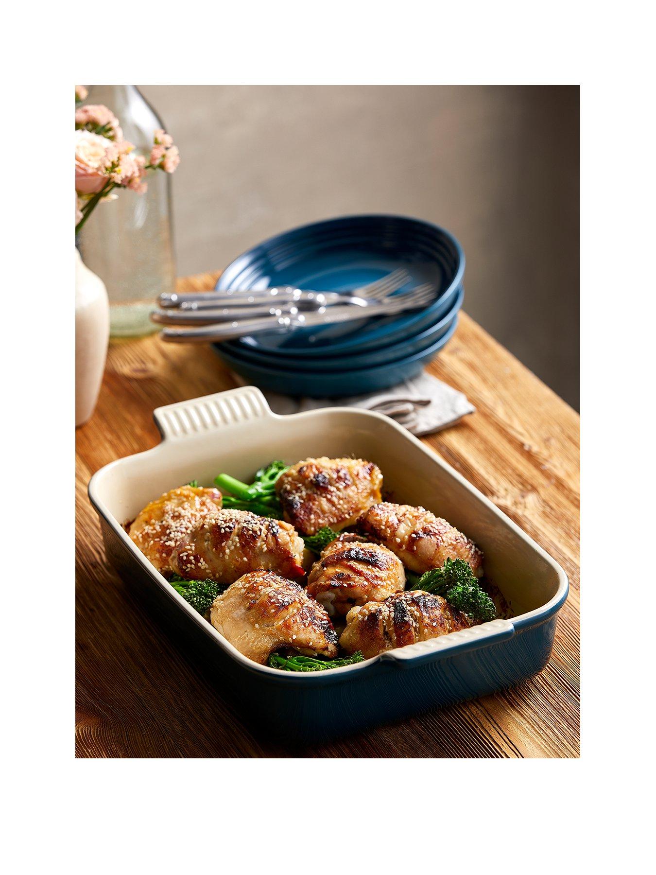 Le Creuset Heritage Stoneware 32 cm Large Rectangular Dish in Deep Teal ...