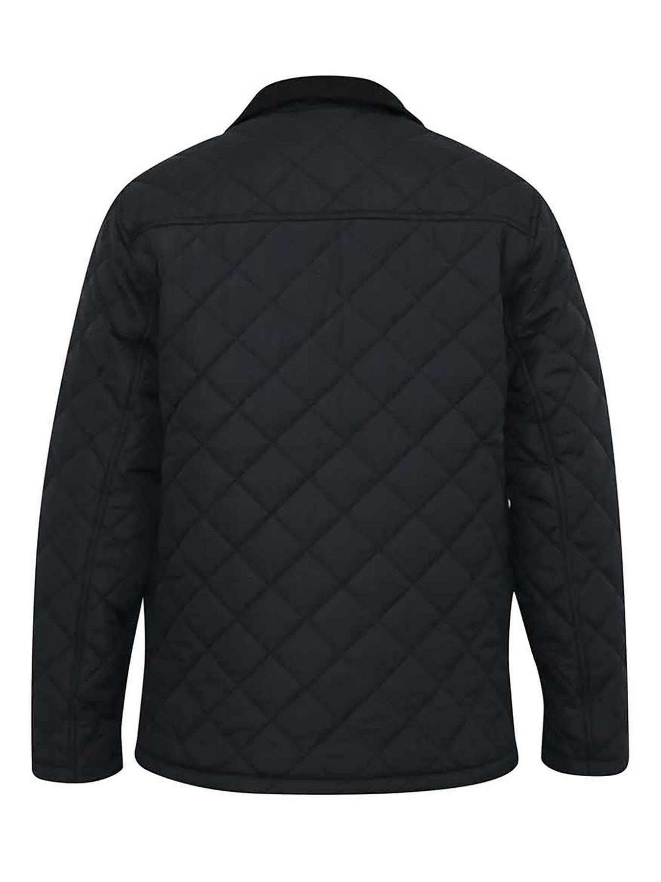 D555 Quilted Jacket With Corduroy Collar - Black | littlewoods.com