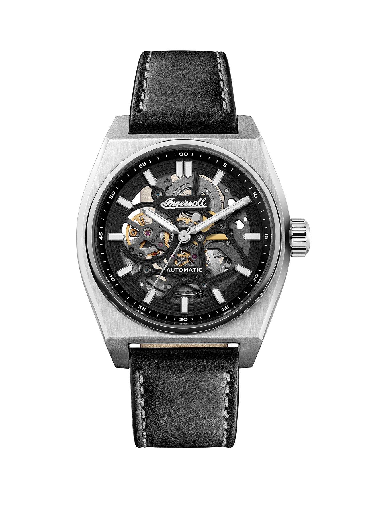 Ingersoll 1892 The Vert Automatic Mens Watch with Black Dial and Black ...