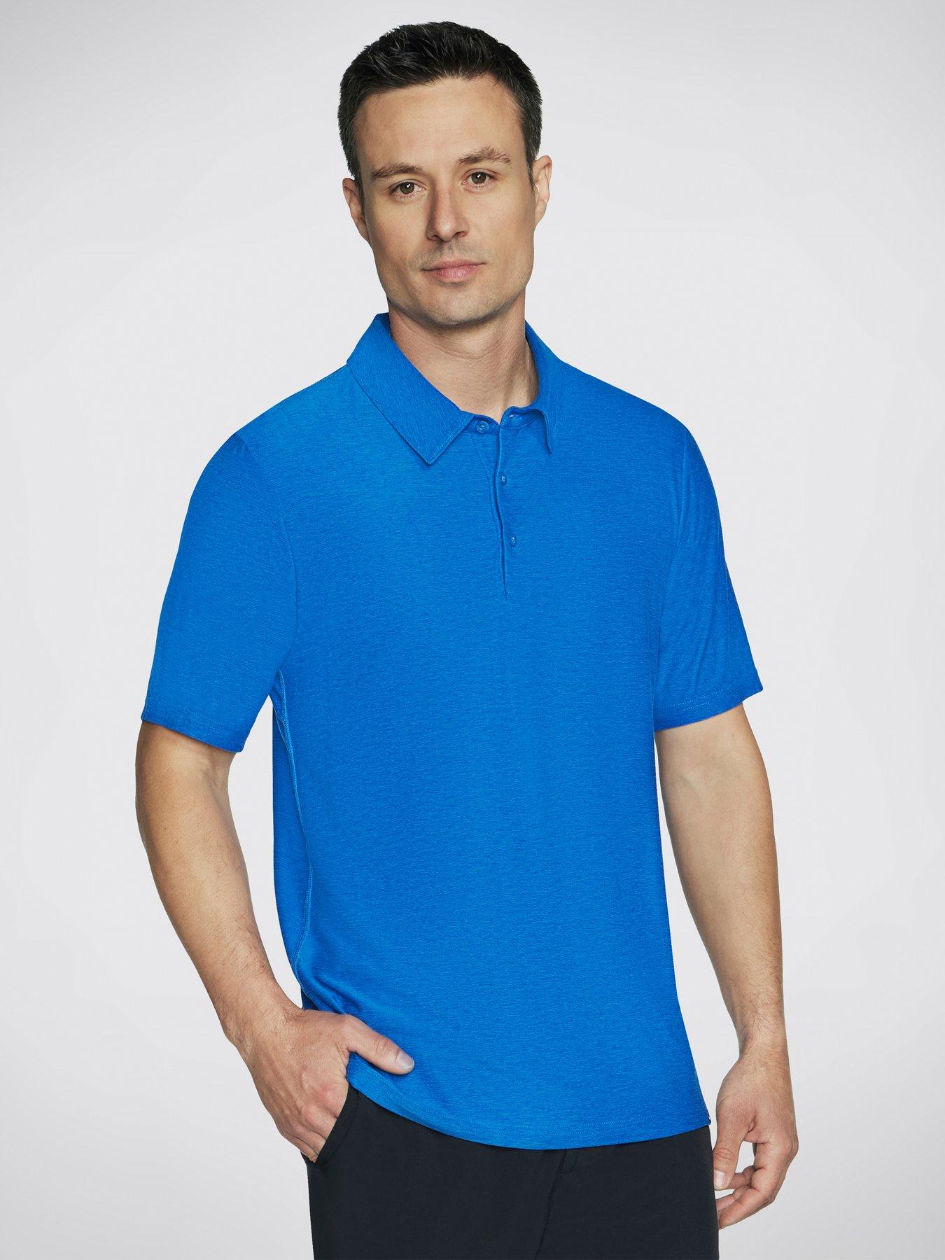 Skechers Godri All Day Short Sleeve Polo Shirt Blue littlewoods