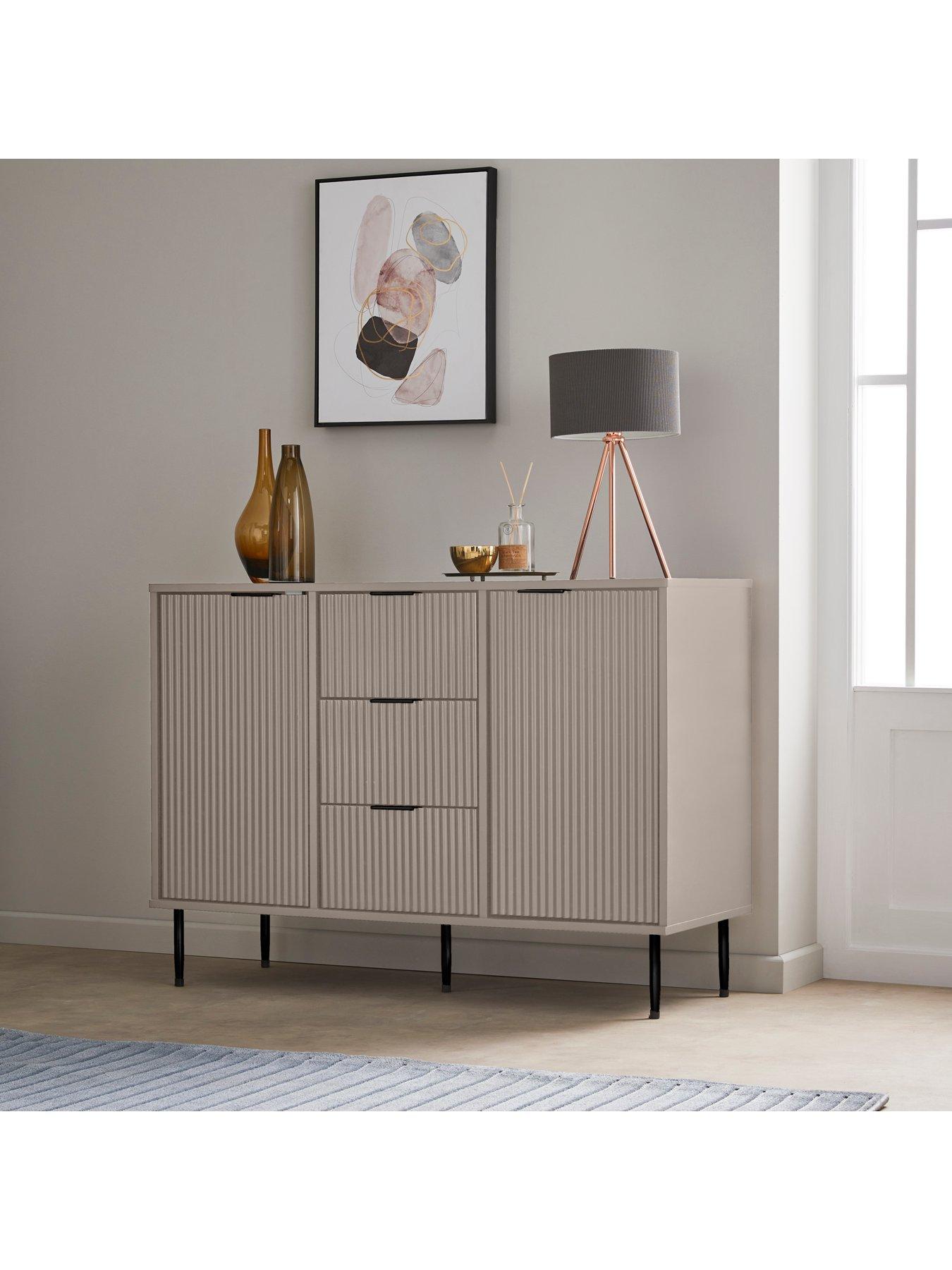 Lloyd Pascal Nevada 2 Door, 3 Drawer Large Sideboard - Stone ...