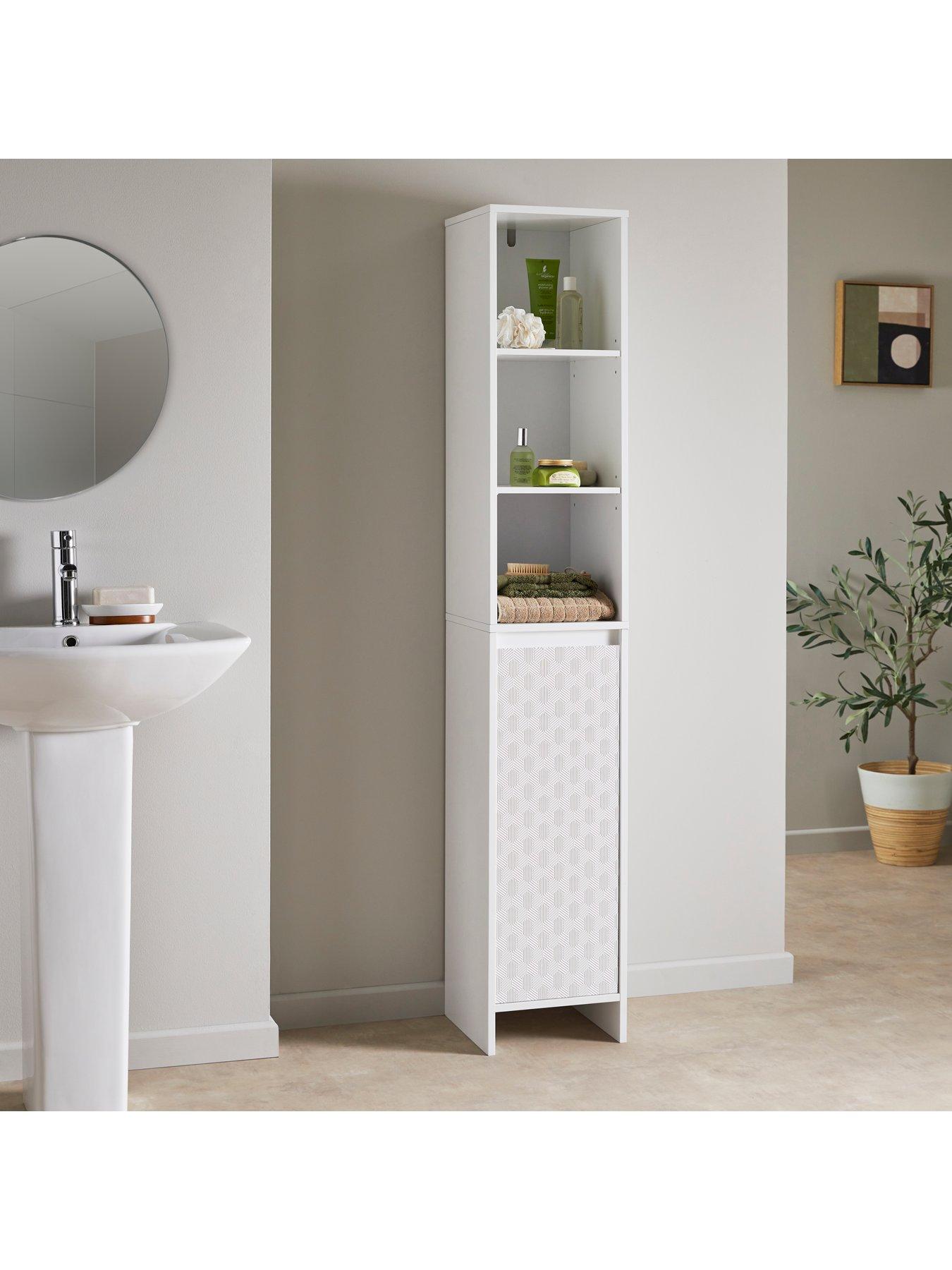 Lloyd Pascal Prisim Tallboy with Open Shelves and Base Cupboard - White ...