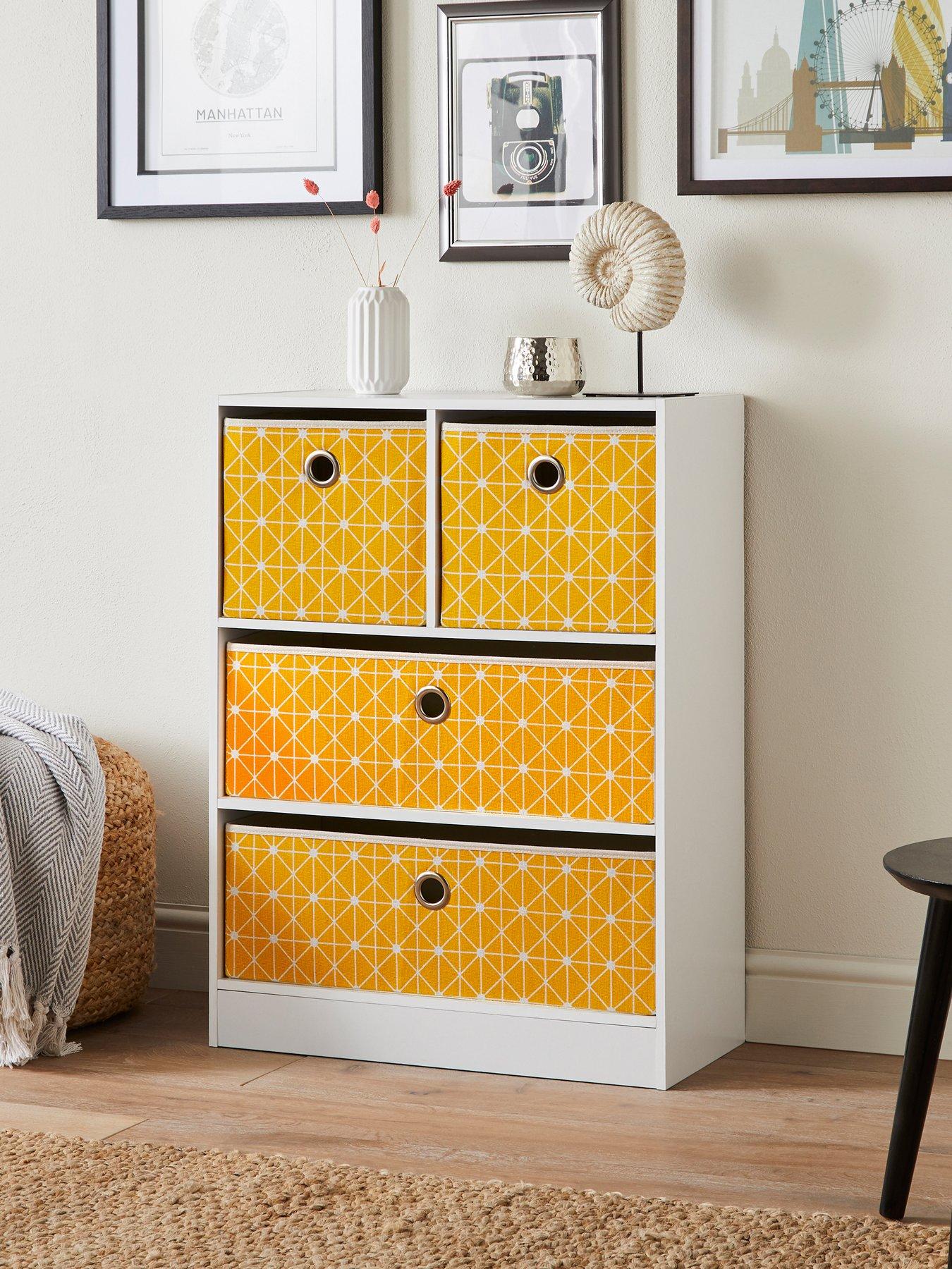 Lloyd Pascal Cubes 2 + 2 Storage Unit with Diamond Printed Drawers ...