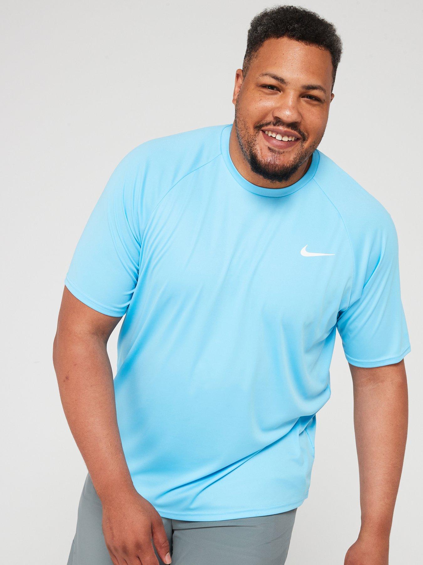 Nike Men's Essential Hydro Short Sleeve Hydroguard Plus- Blue | Littlewoods