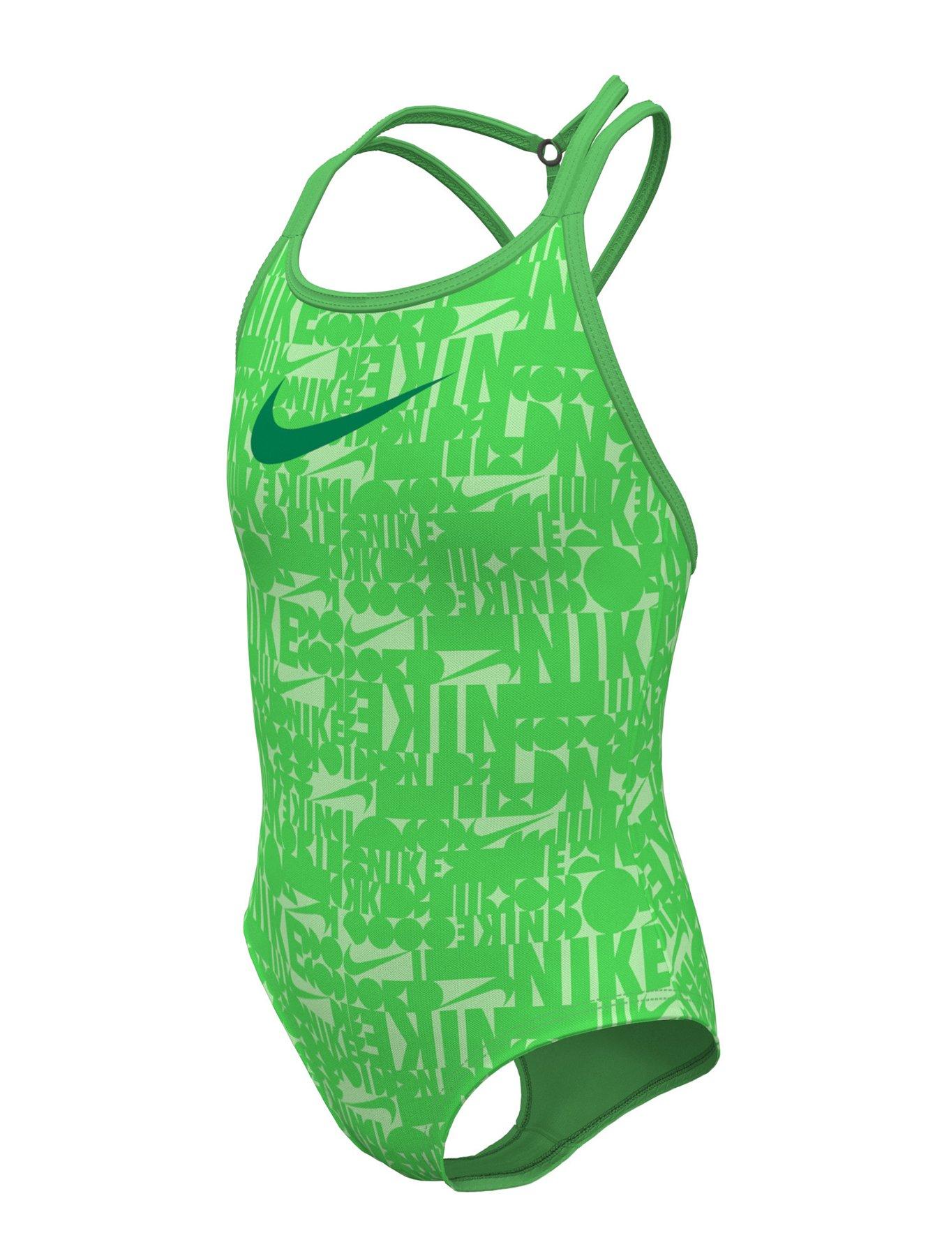 Nike Retro Flow Girl's T-crossback One Piece-green | littlewoods.com