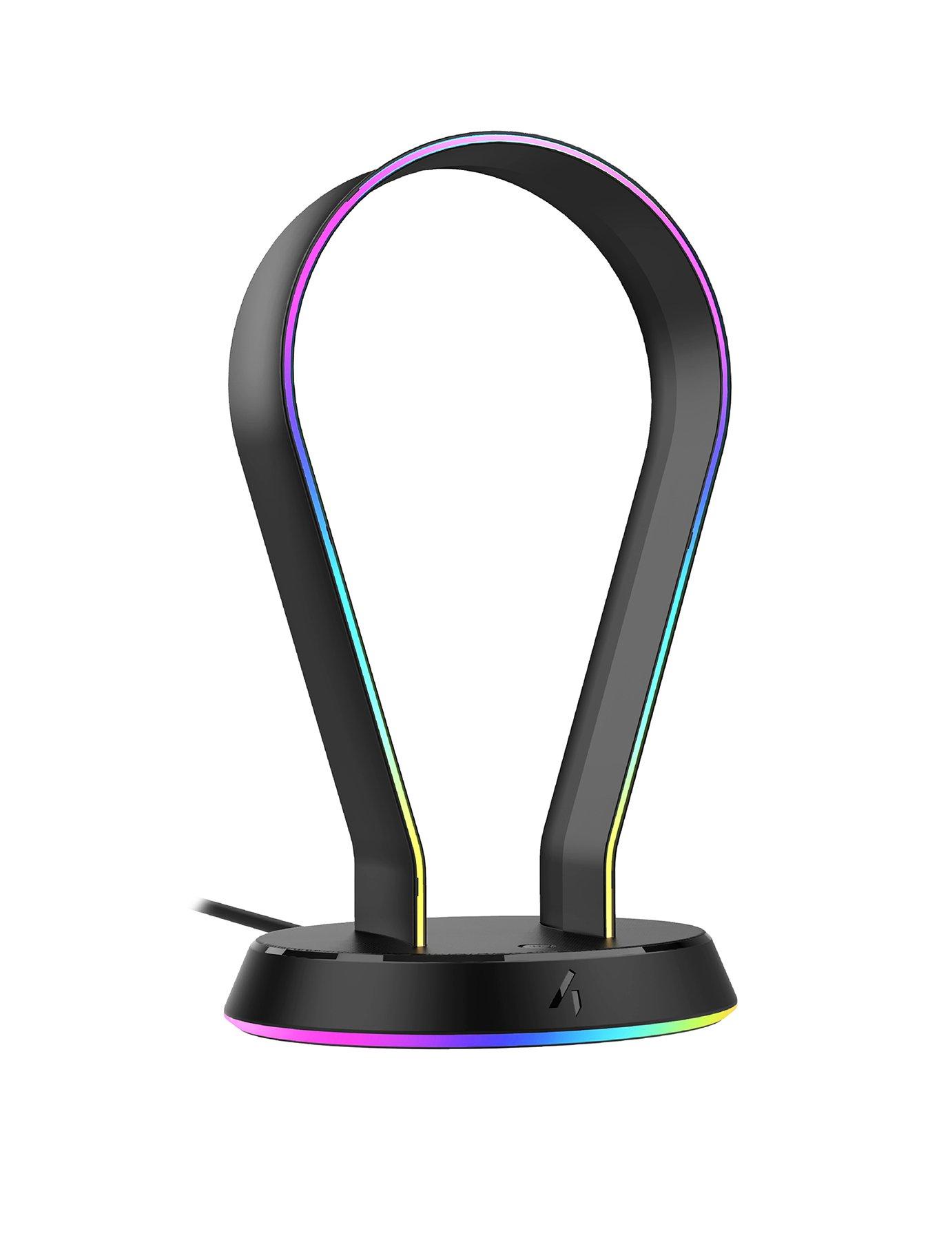 Stealth LED Light Up Gaming Headset Stand with 2x USB ports | Littlewoods