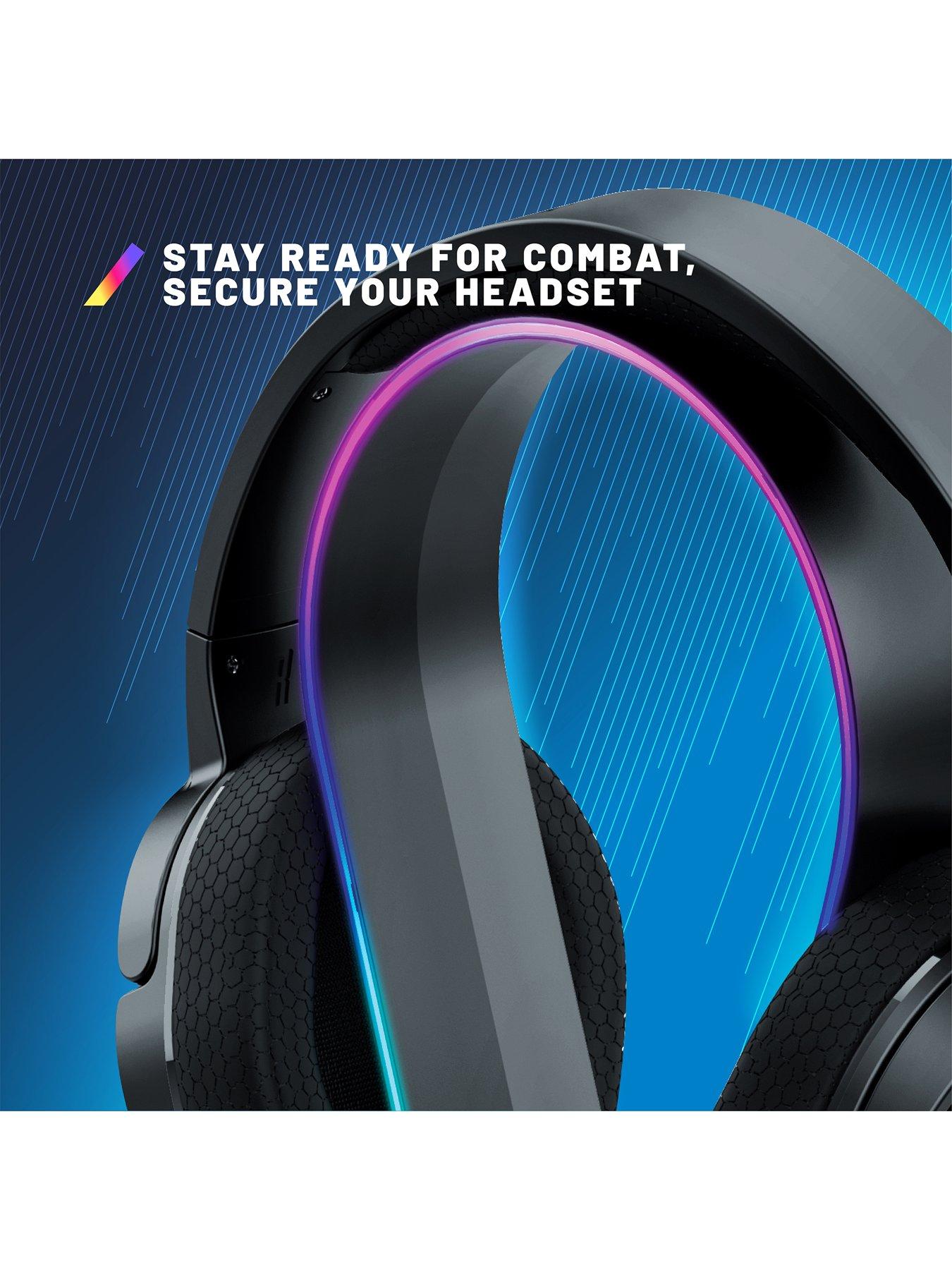 Stealth LED Light Up Gaming Headset Stand with 2x USB ports | Littlewoods