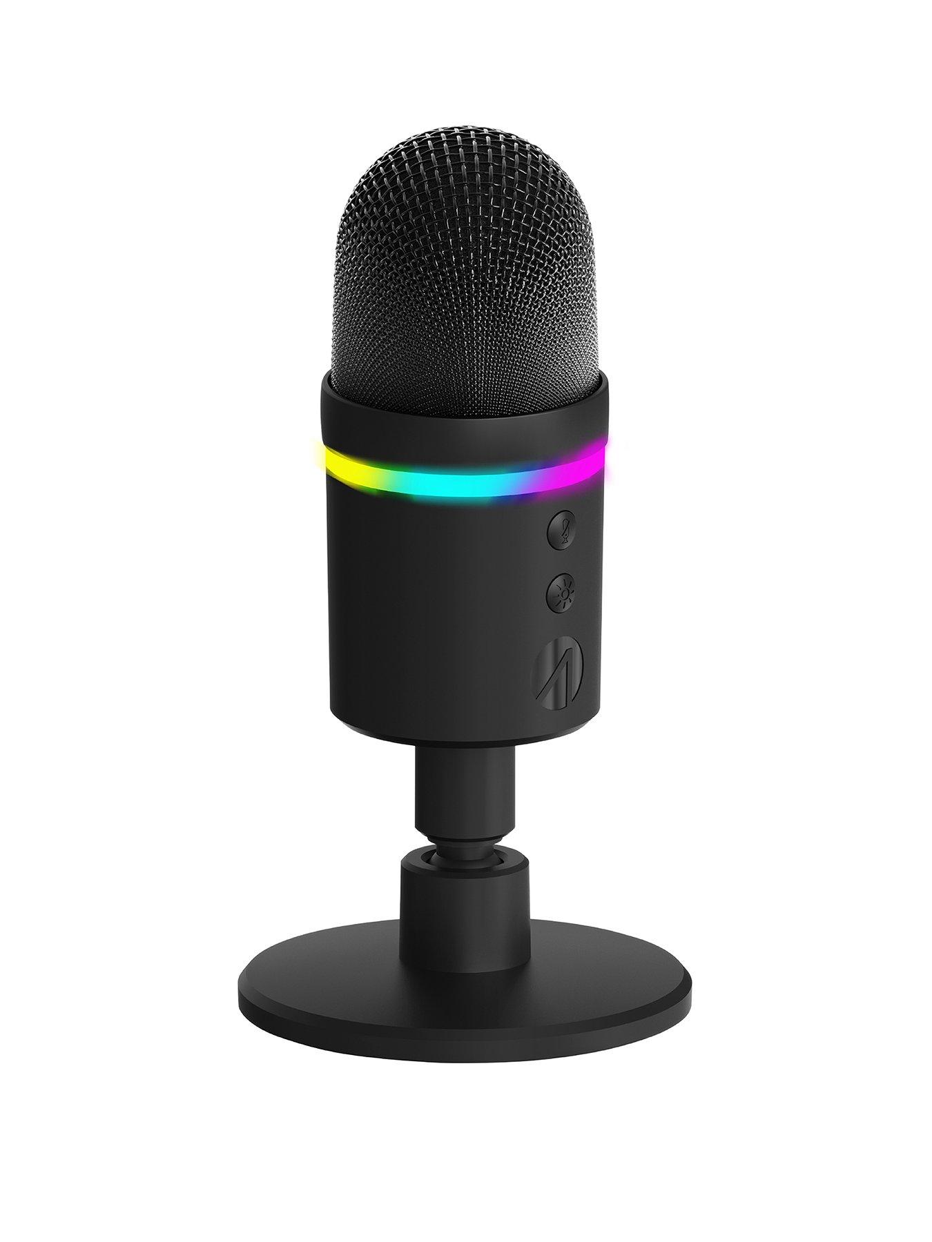 Stealth Light Up LED USB Streaming Mic - Black | Littlewoods