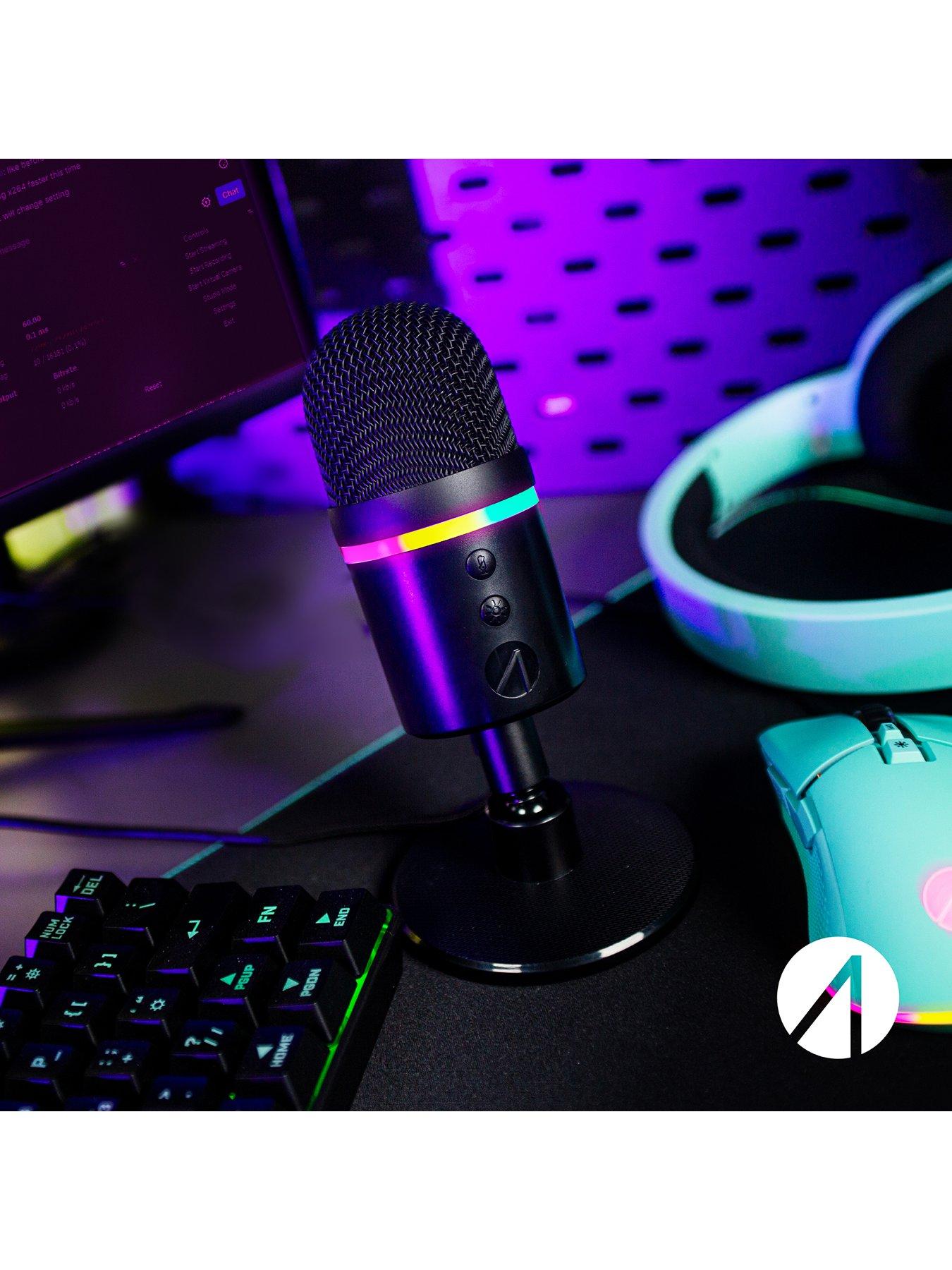 Stealth Light Up LED USB Streaming Mic - Black | Littlewoods
