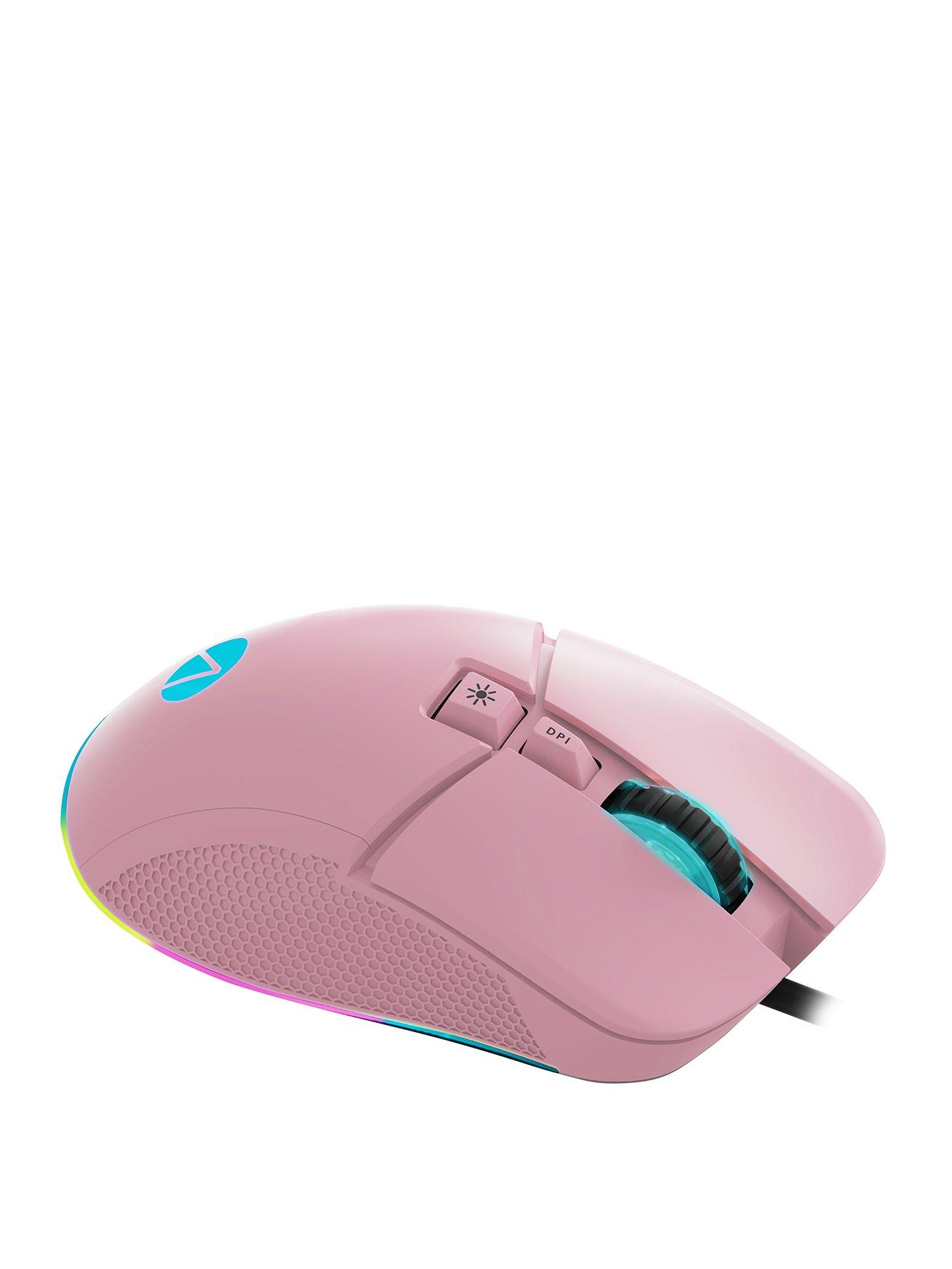 Stealth LED Light Up 7-button Gaming Mouse - Blush Pink | littlewoods.com