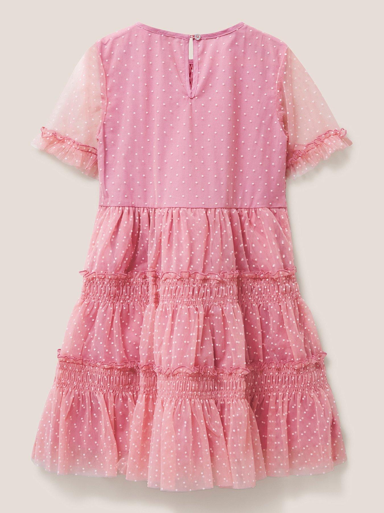 White Stuff Girls Tulle Party Dress - Dusky Pink | littlewoods.com