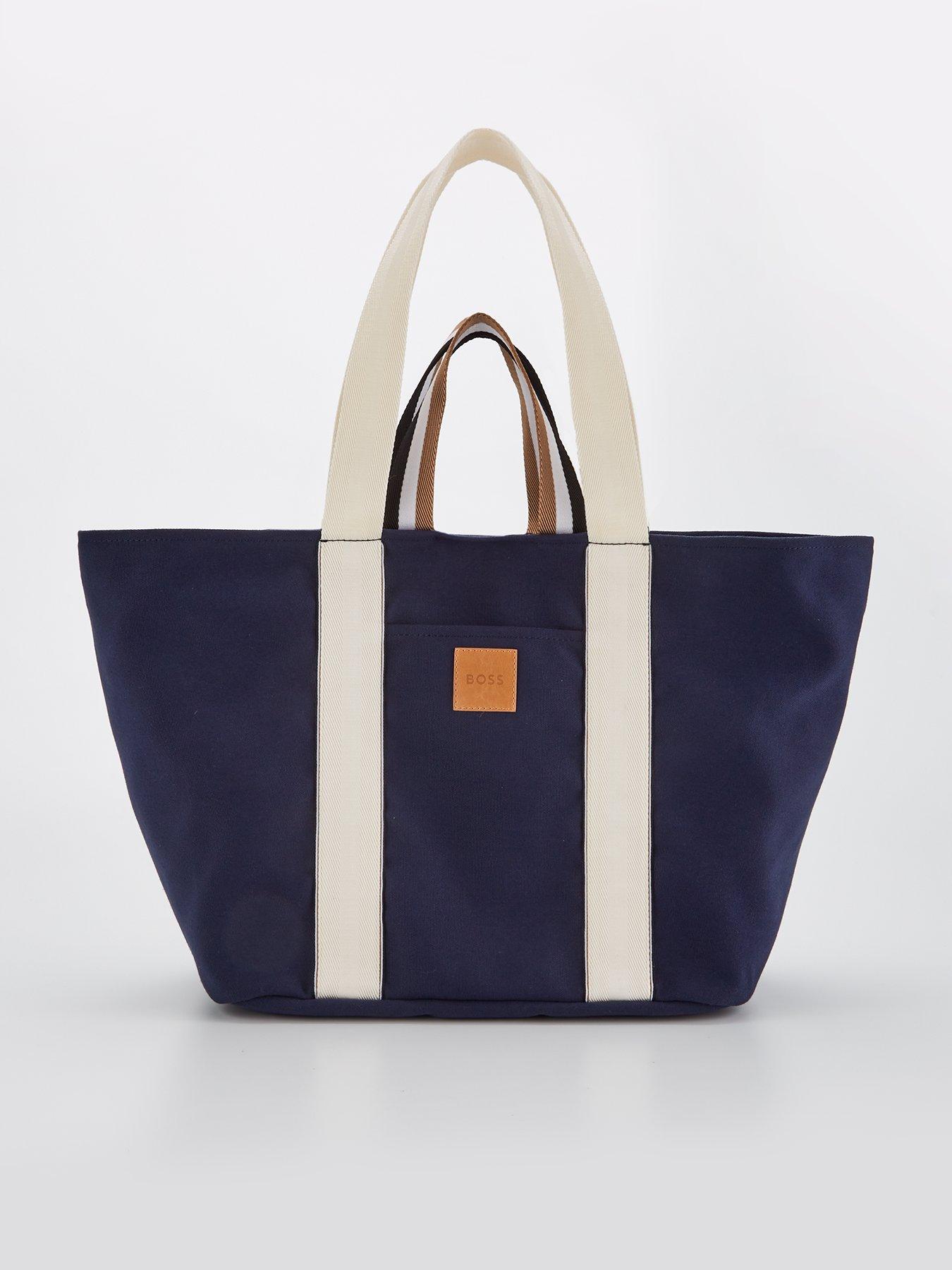 BOSS Black Deva Medium Canvas Tote Bag - Navy | littlewoods.com