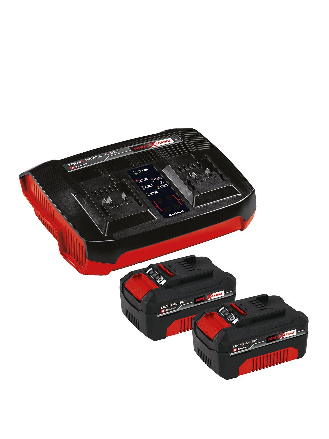 Einhell PXC 18V 4.0Ah Twin Starter Kit - 2 x Battery & Twin Charger ...