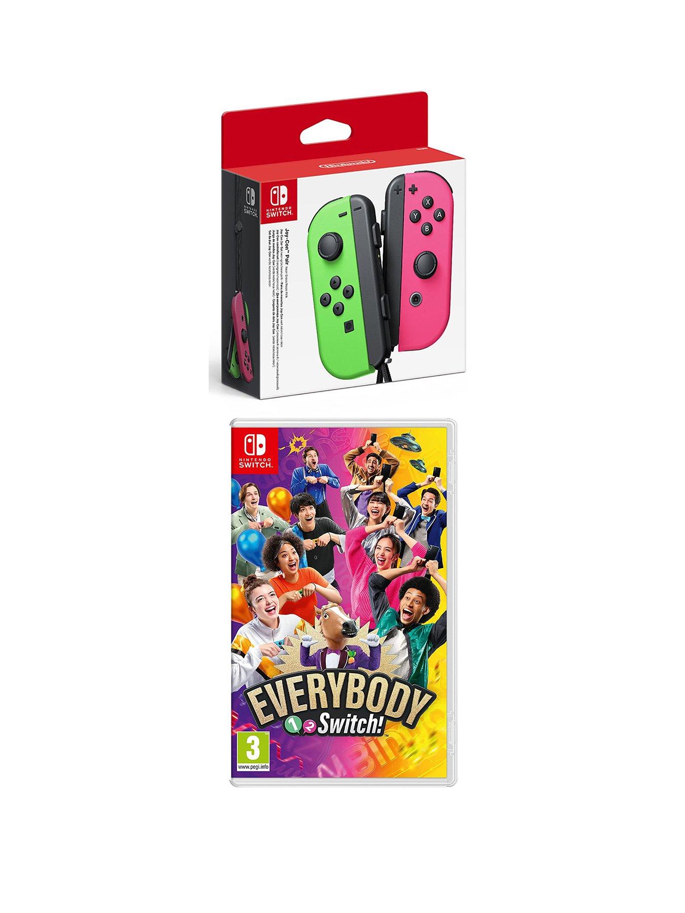 Nintendo Switch Green and Pink Joy-Con Twin Pack & Everybody 1-2 Switch ...