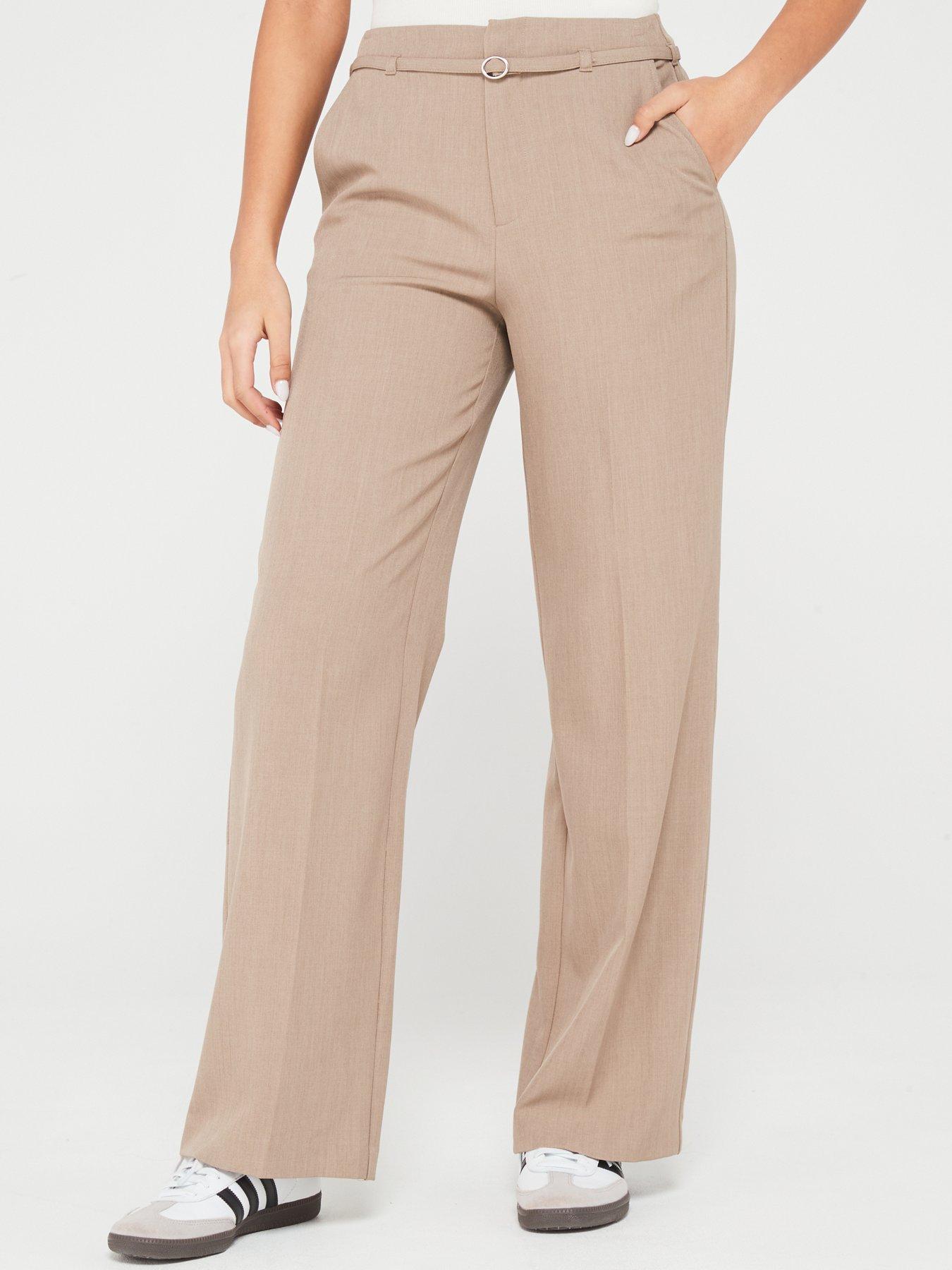Only Belted Wide Leg Trouser - Walnut | littlewoods.com