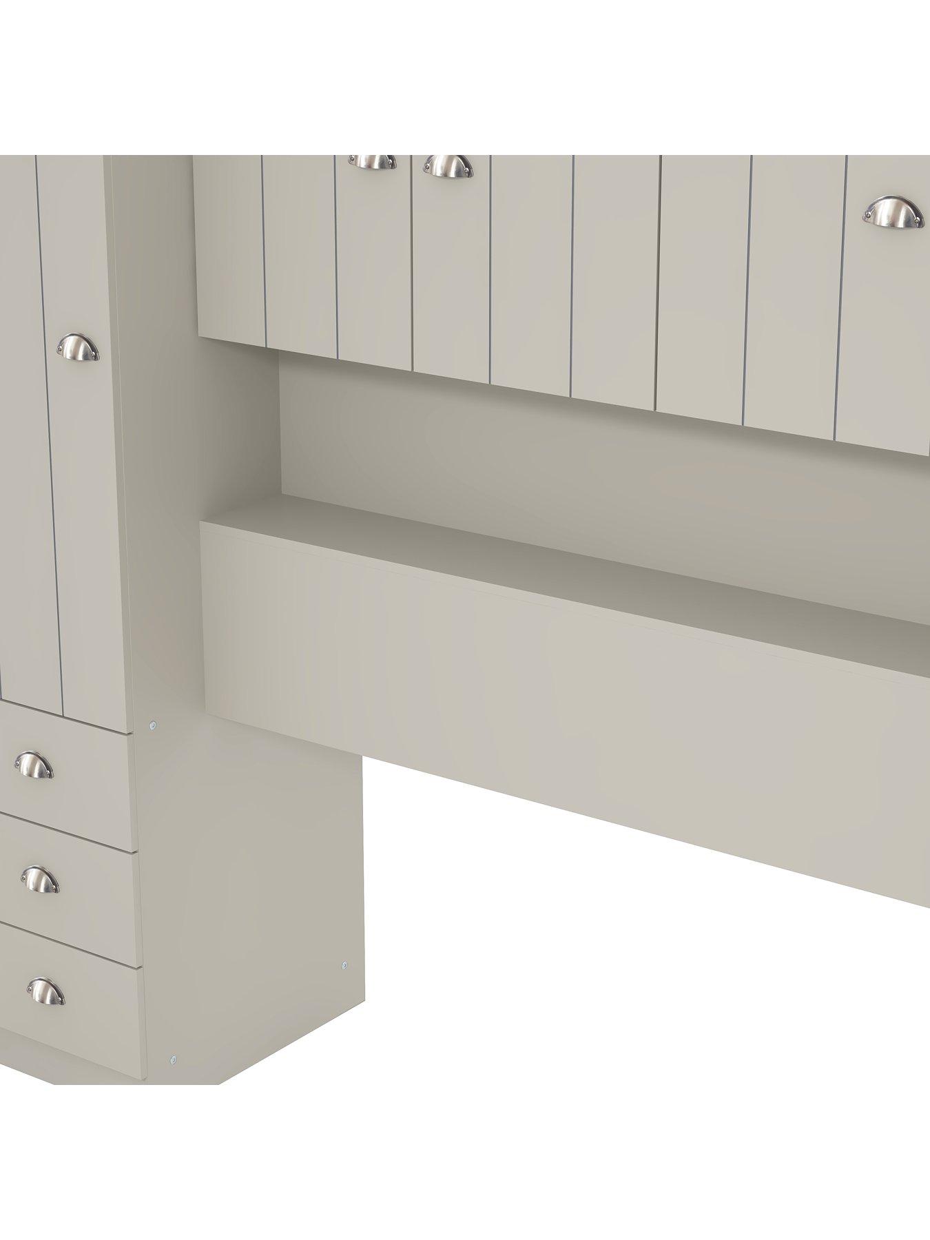 The Very Collection Atlanta Overbed Storage Unit - Light Grey/Oak ...