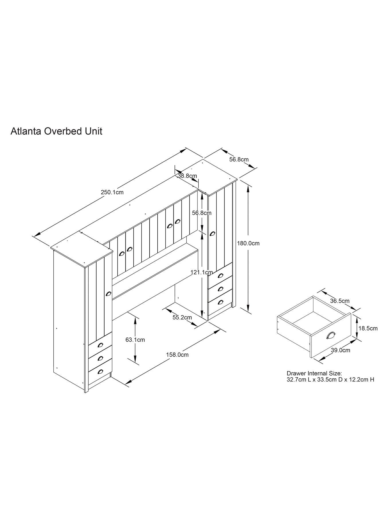 The Very Collection Atlanta Overbed Storage Unit - Light Grey/Oak ...