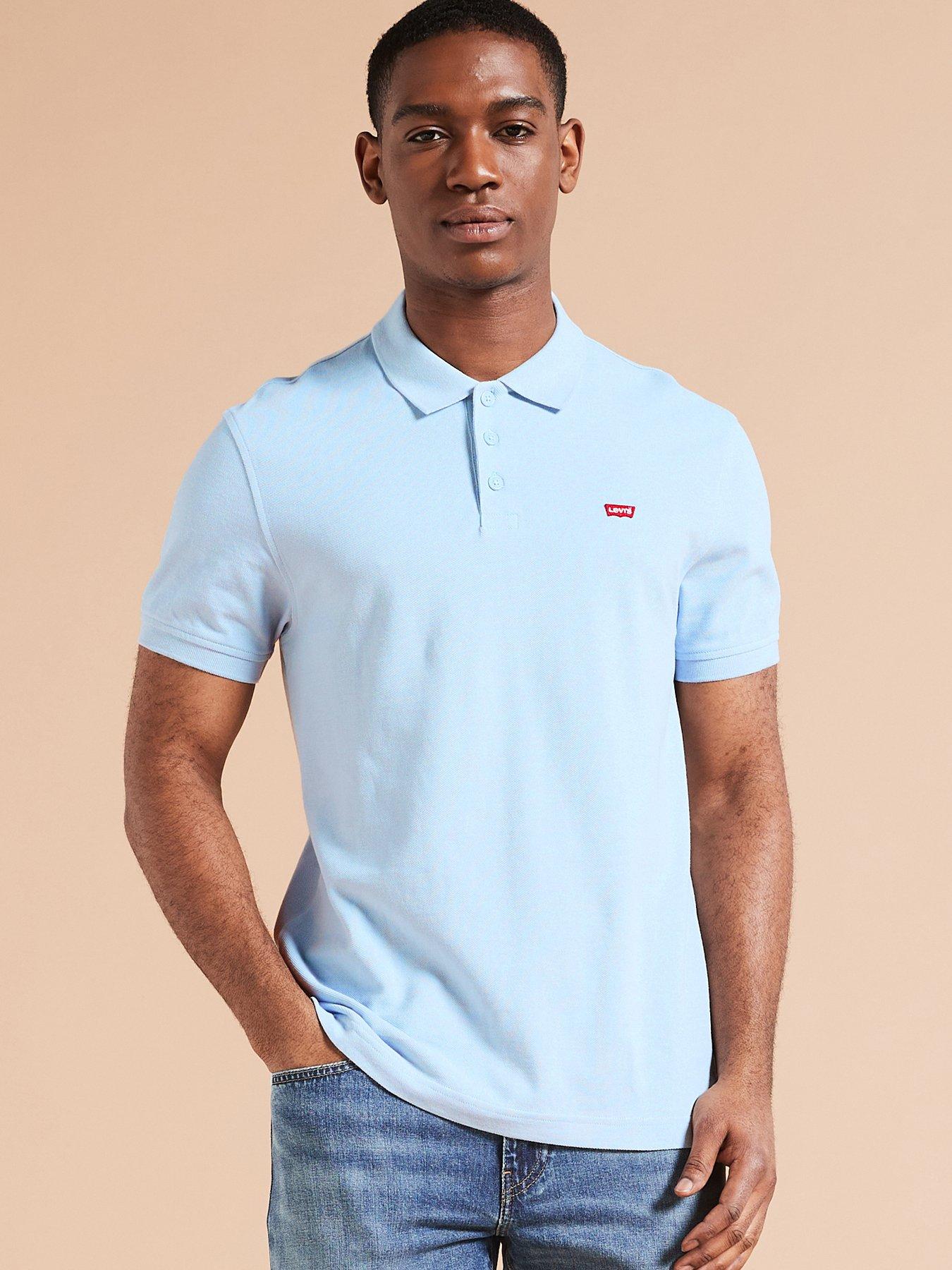 Levi s Housemark Logo Regular Fit Polo Shirt Light Blue littlewoods