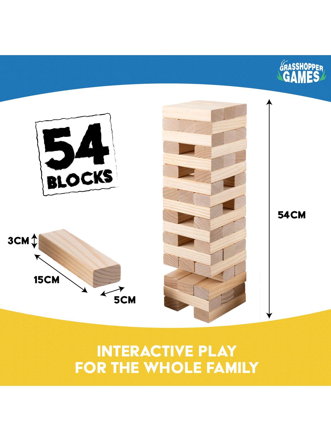Grasshopper Games Giant Wooden Stack 'N' Fall Game | Littlewoods