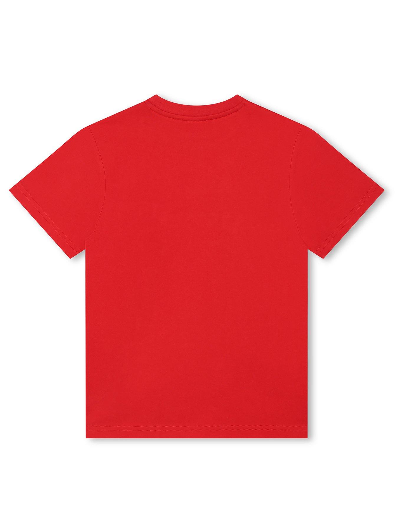 HUGO Boys Logo Short Sleeve T-Shirt - Bright Red | littlewoods.com