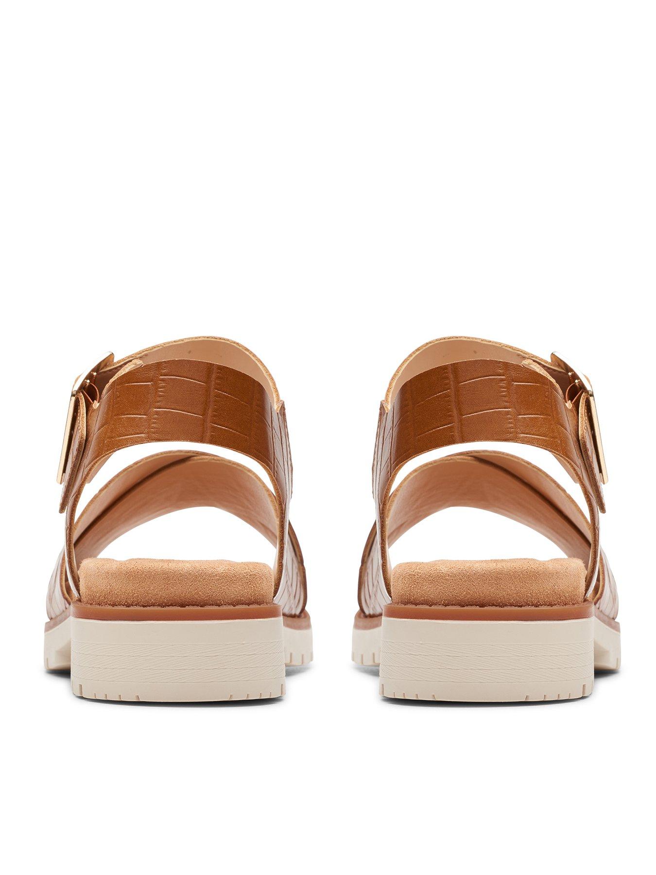 Orinoco Cross Front Buckle Sandals Tan