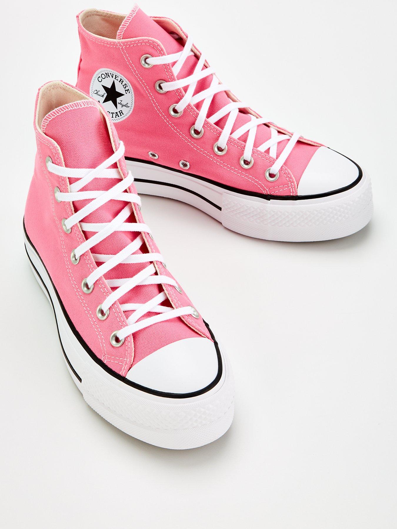 Converse Womens Lift Seasonal Color High Tops Trainers - Pink ...