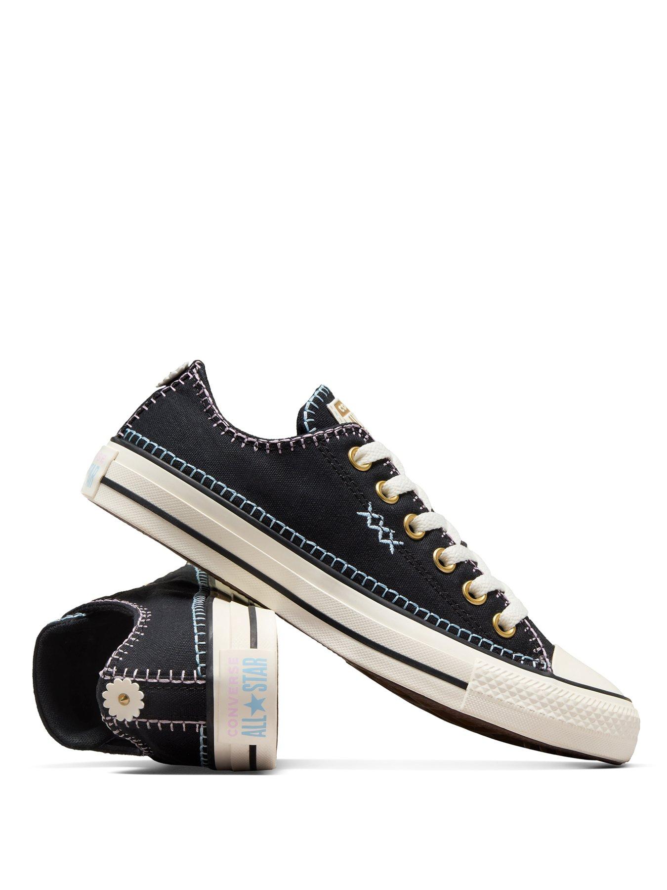 Converse Womens Stitch Sich Ox Trainers - Black | Littlewoods
