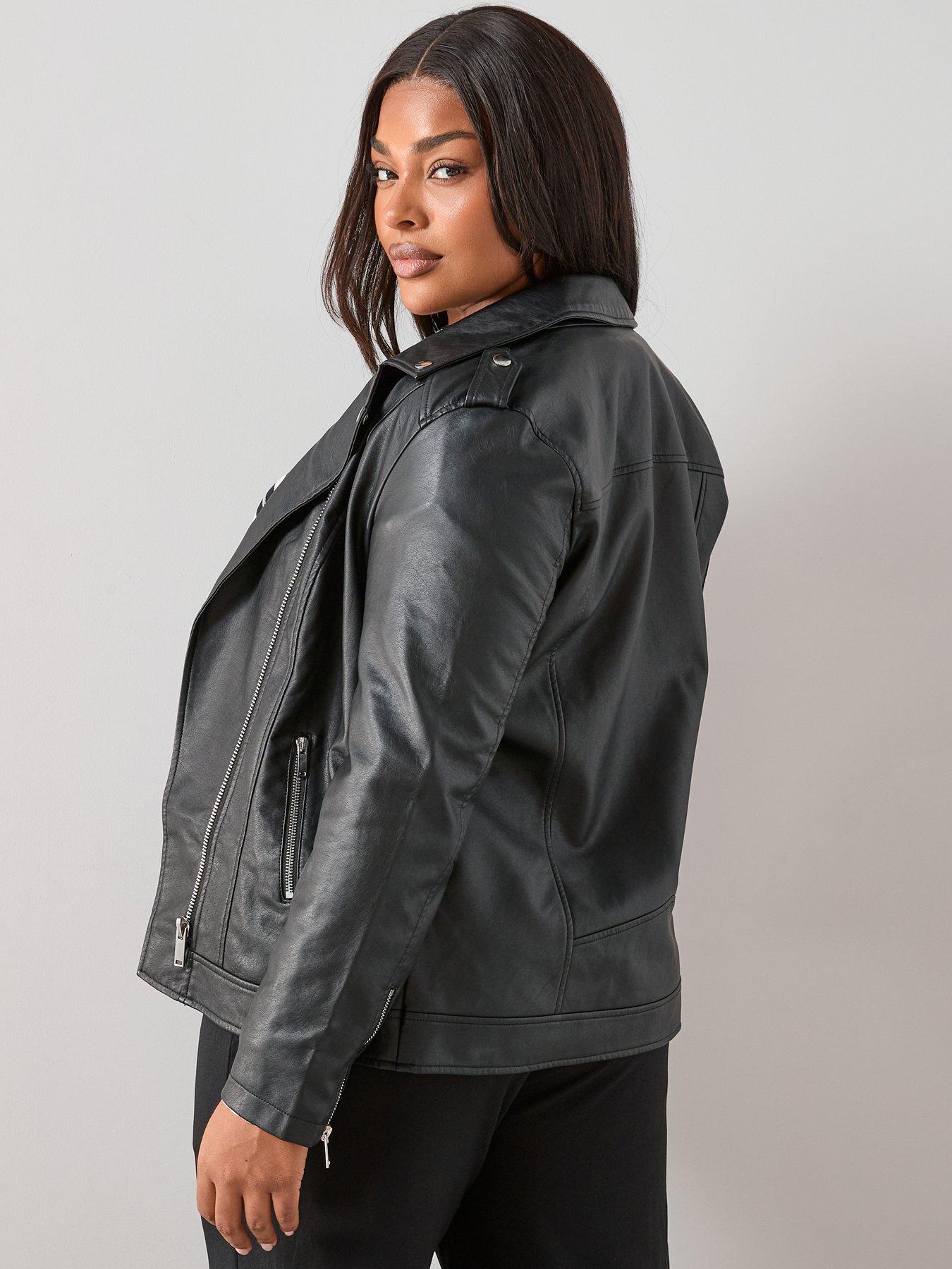 The Very Collection Curve Longline PU Biker Jacket | Littlewoods
