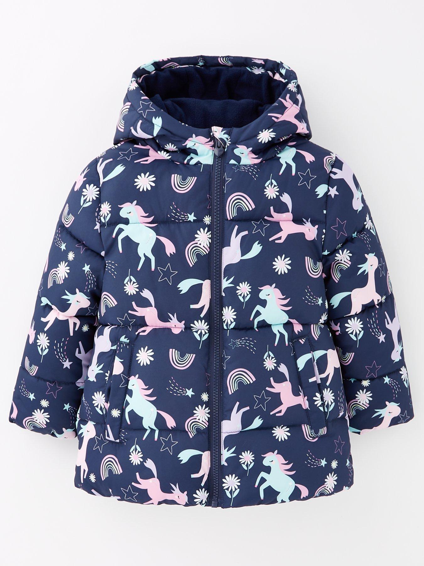 Everyday Girls Unicorn Padded Coat - Multi | littlewoods.com