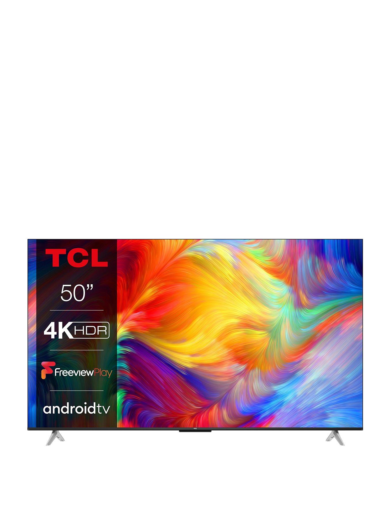 TCL 50P638K, 50 inch, 4K UHD HDR, Frameless Android TV | littlewoods.com