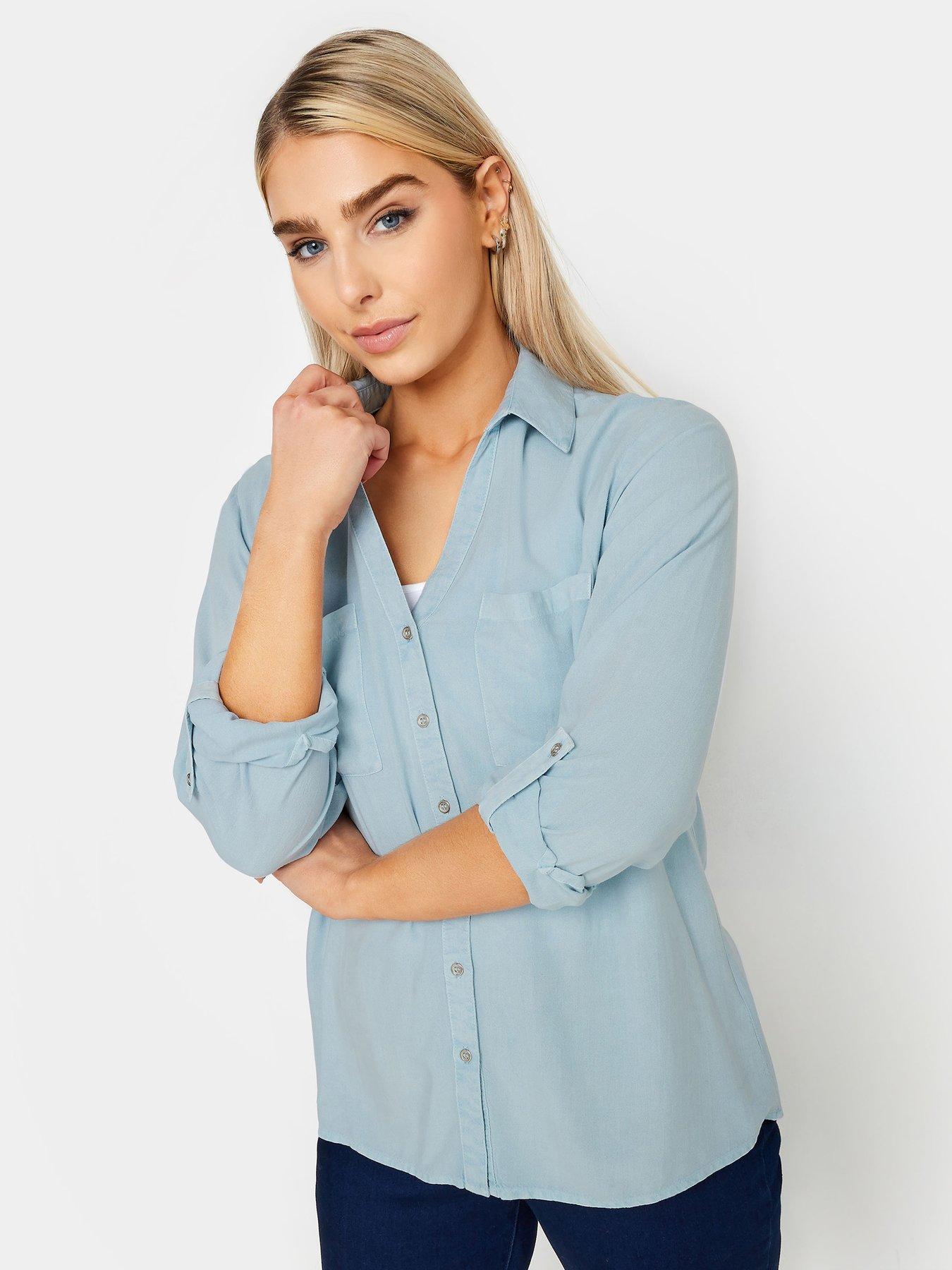 M&Co Button Up Utility Shirt - Blue | littlewoods.com