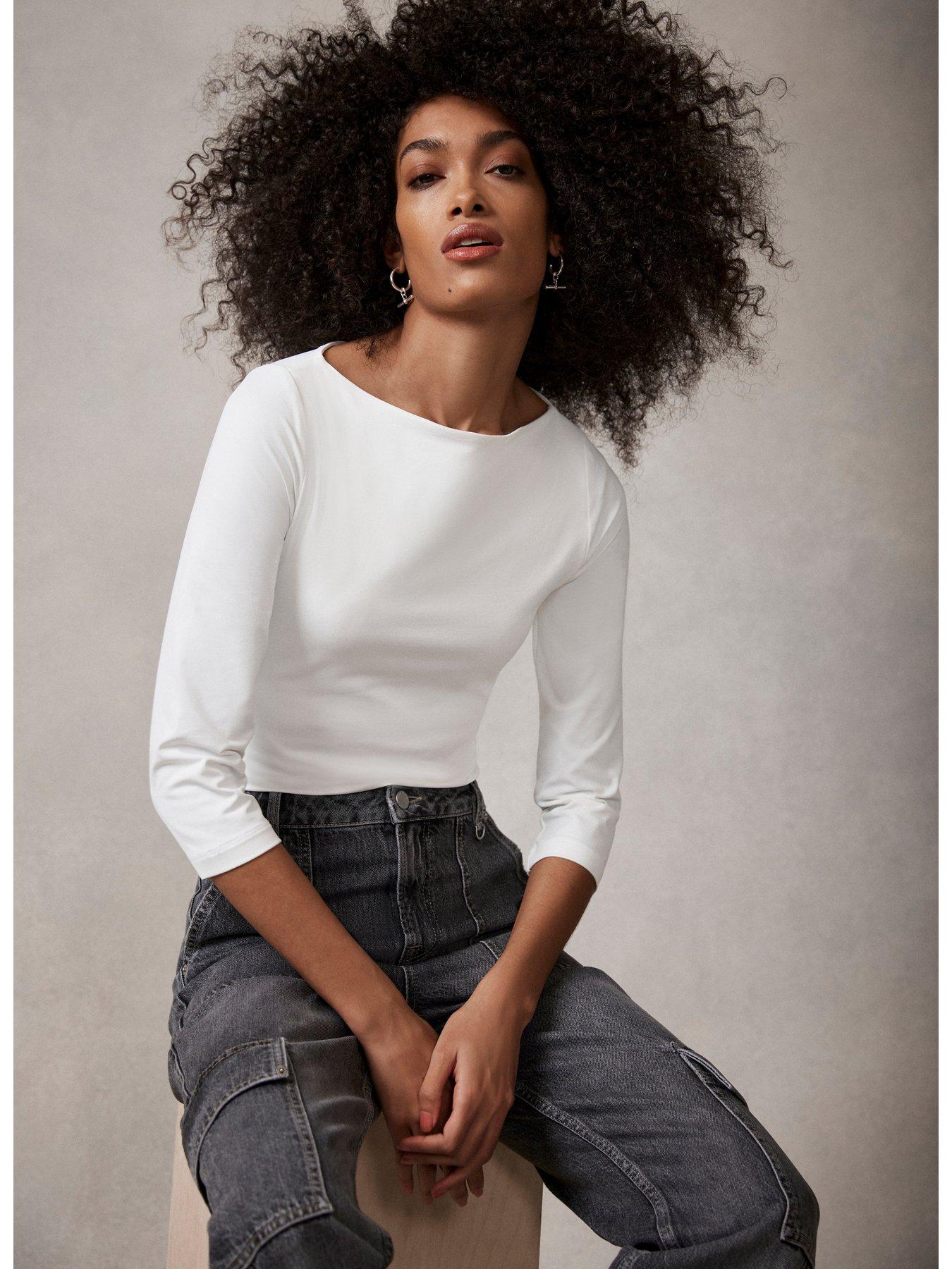 Mint Velvet Ivory Layering Slash Neck Top | littlewoods.com