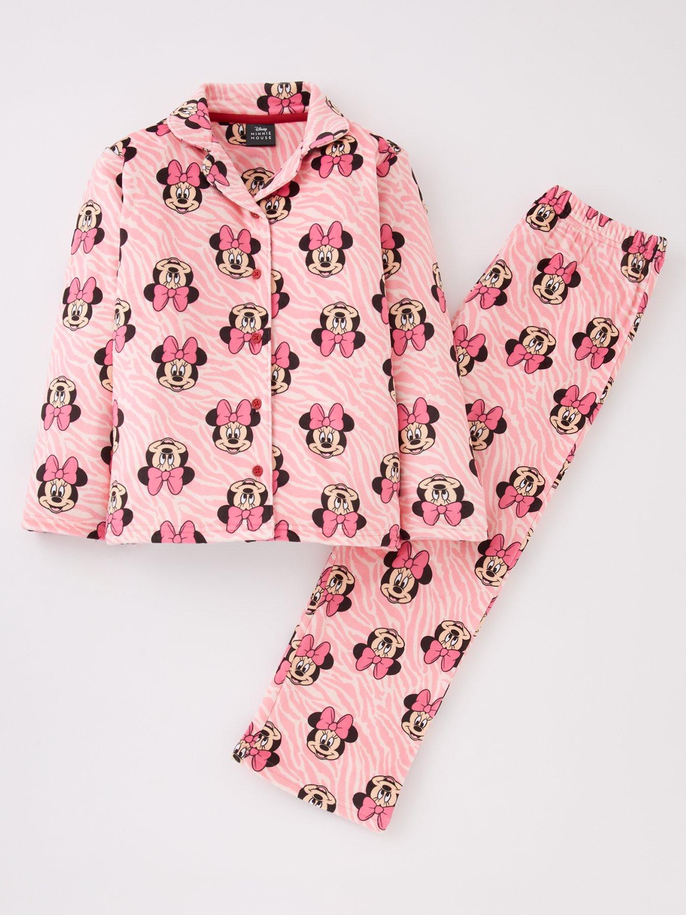 Minnie Mouse Disney Minnie Mouse Button Through Fleece Pyjamas - Pink ...