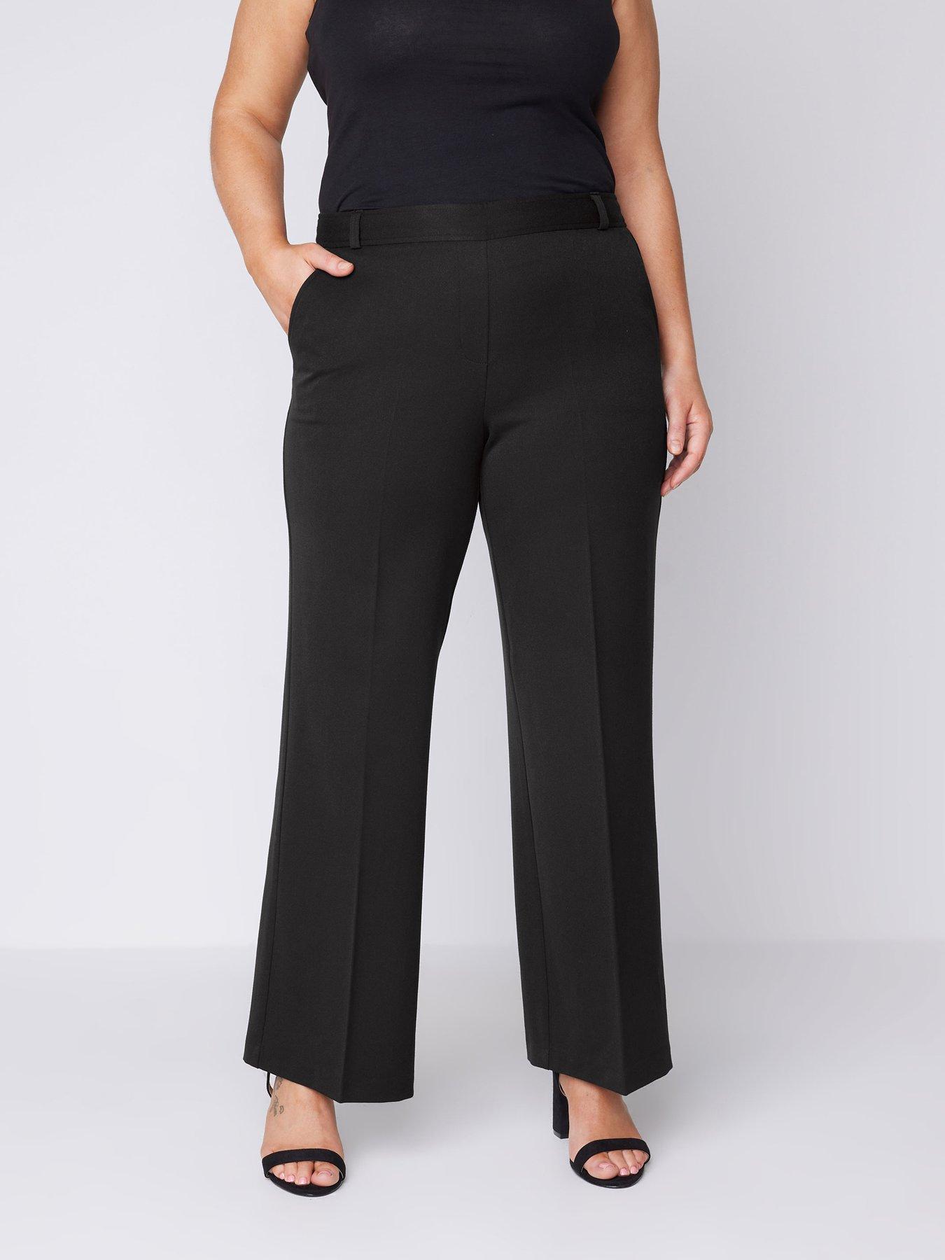 Evans Black Ponte Straight Leg Seam Detail | littlewoods.com